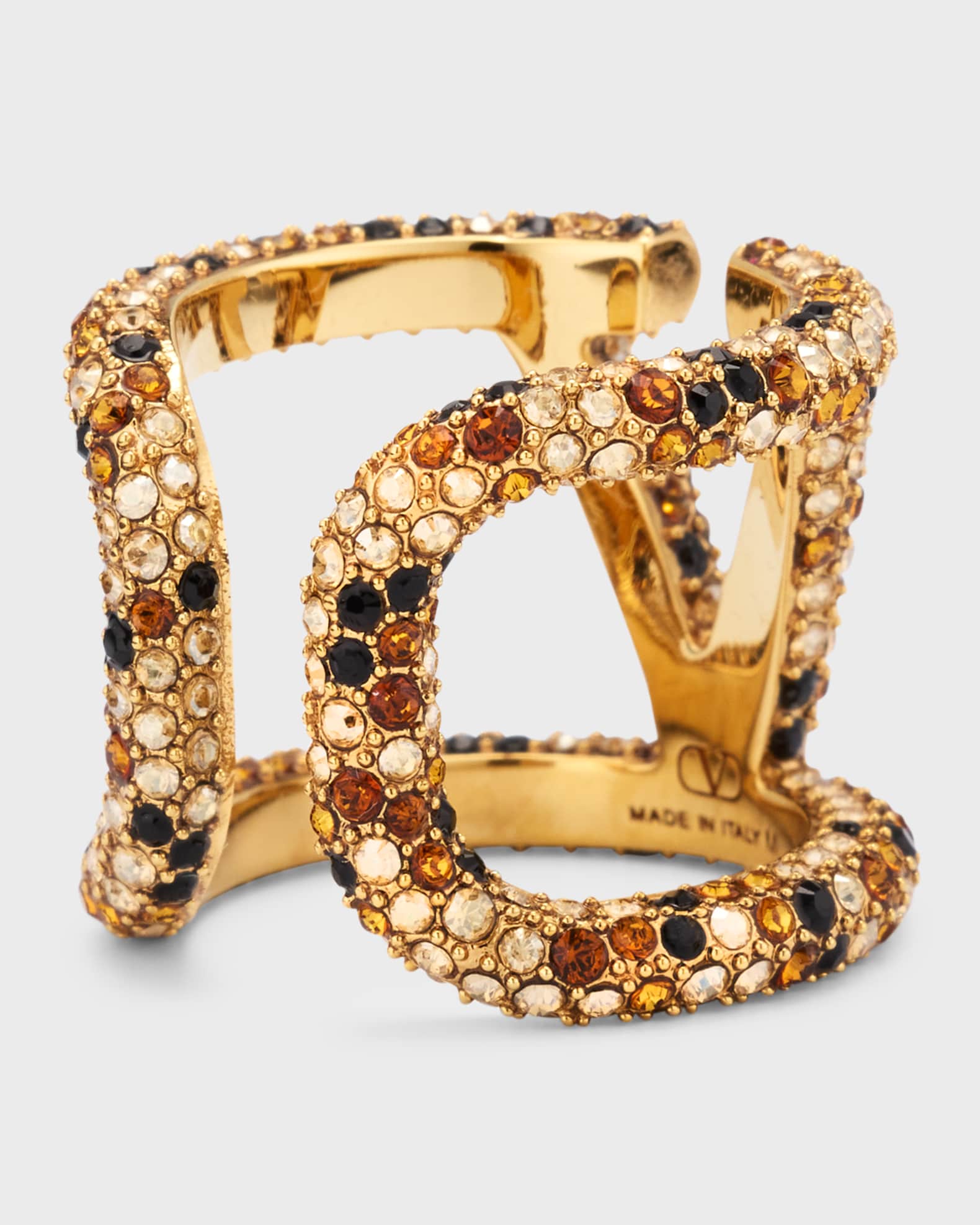 Valentino Garavani VLogo Pave Crystal Ring | Neiman Marcus