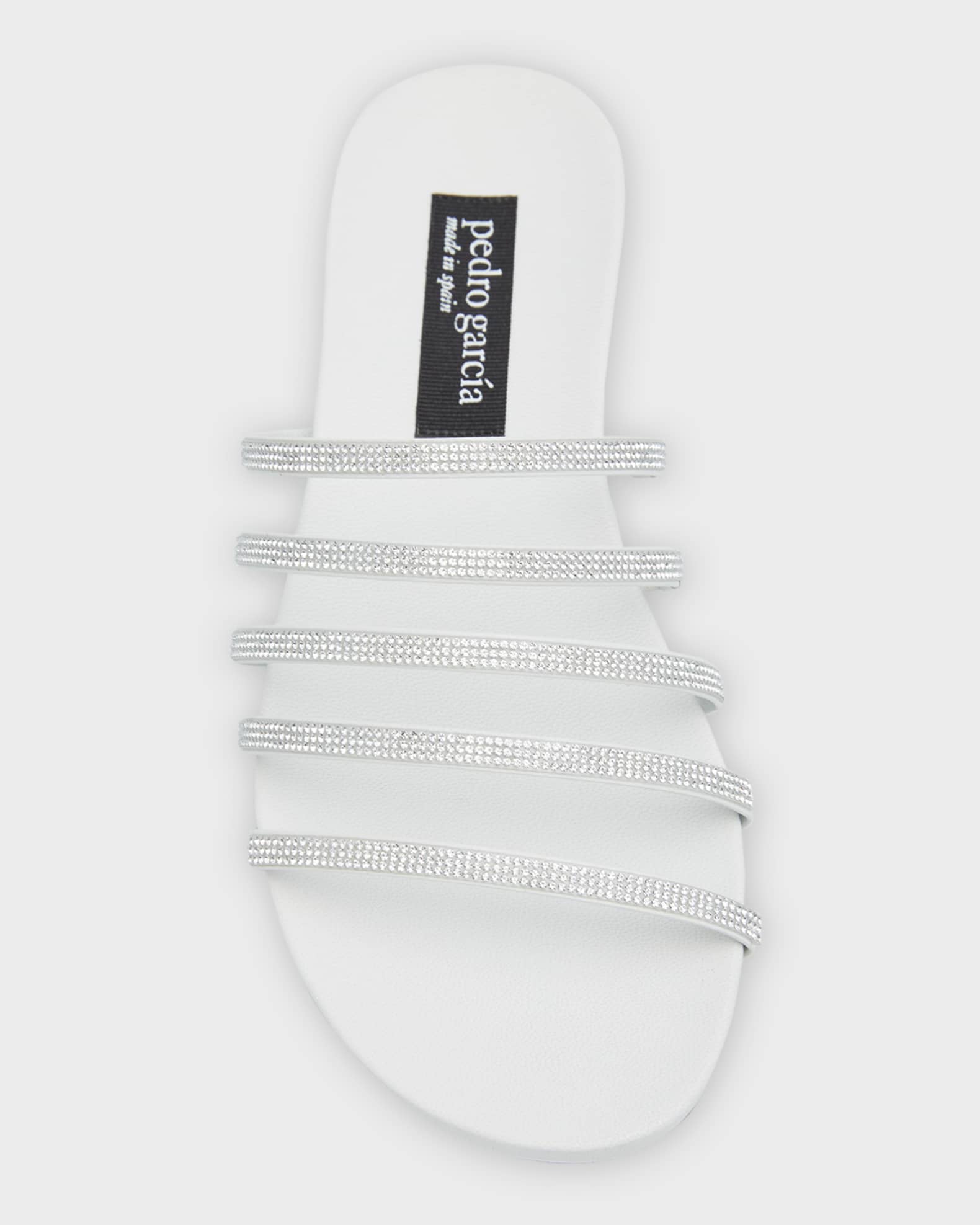 Pedro Garcia Galla Crystal Five-Band Slide Sandals | Neiman Marcus