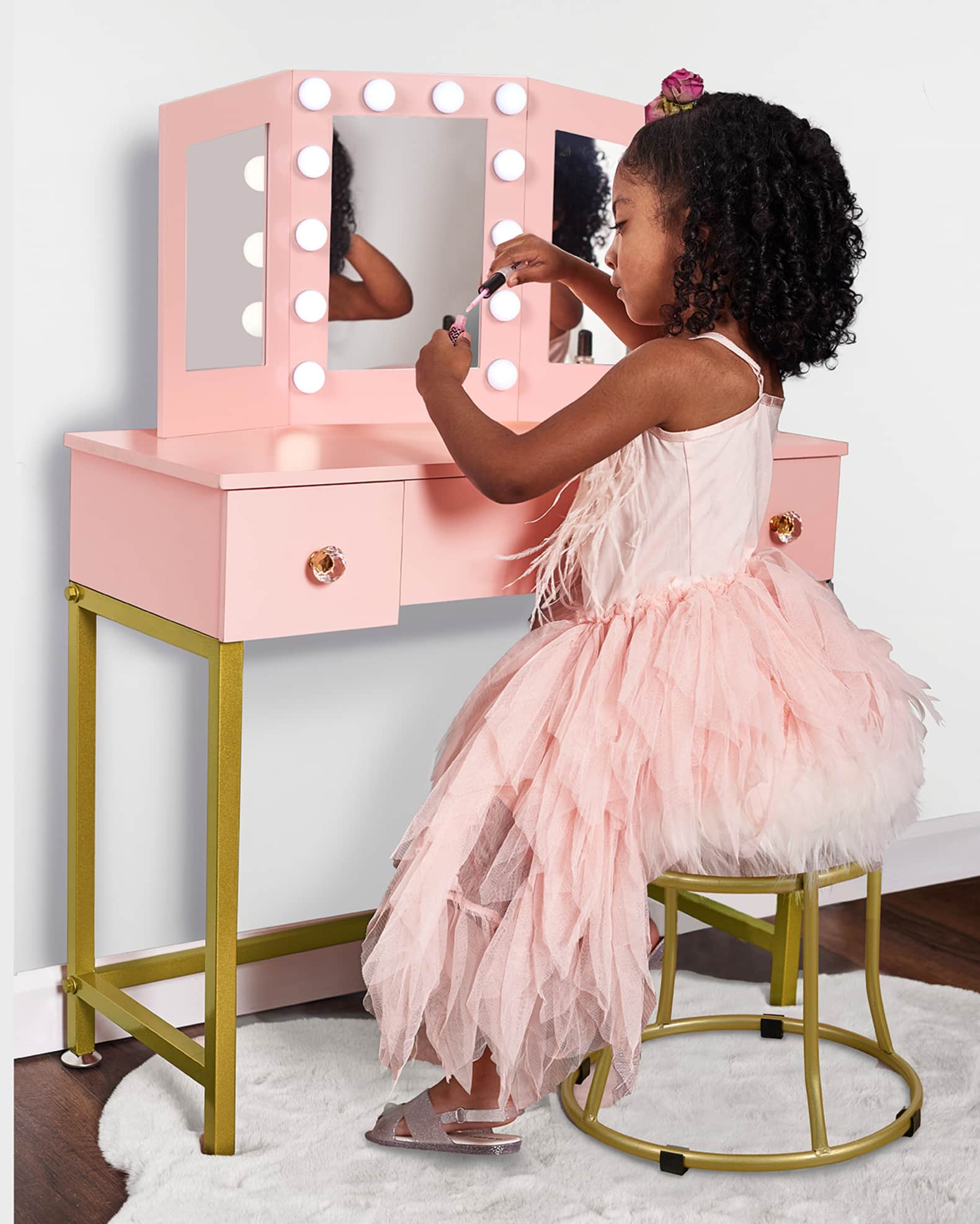 Neiman Marcus Kid's Glam Vanity and Stool | Neiman Marcus