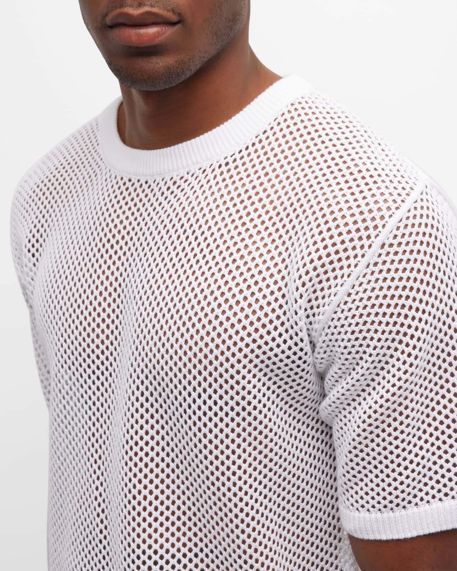 Loewe x Paula's Ibiza Men's Mesh Knit T-Shirt | Neiman Marcus