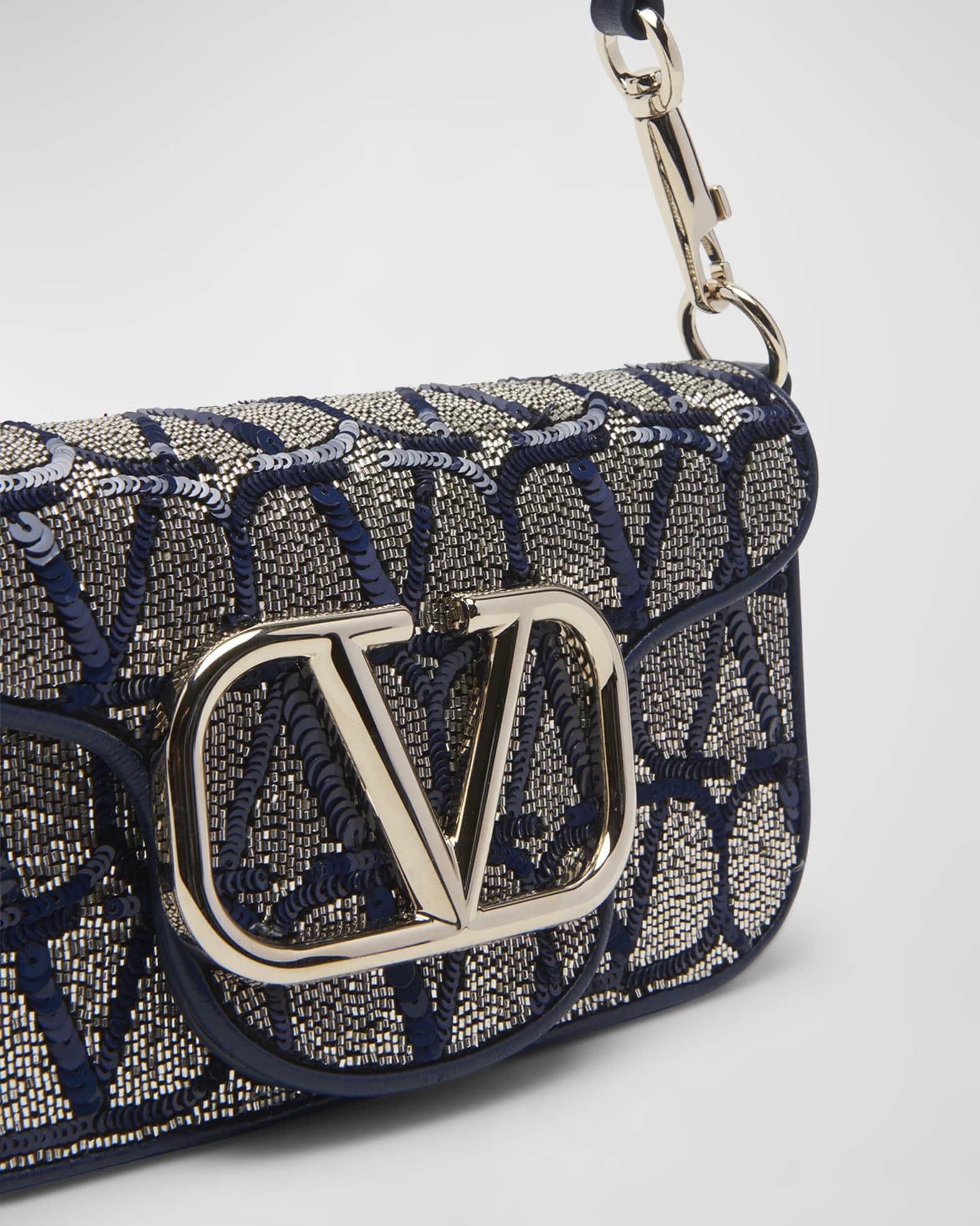 Valentino Garavani Loco Small Toile Iconographe Sequins Shoulder Bag ...