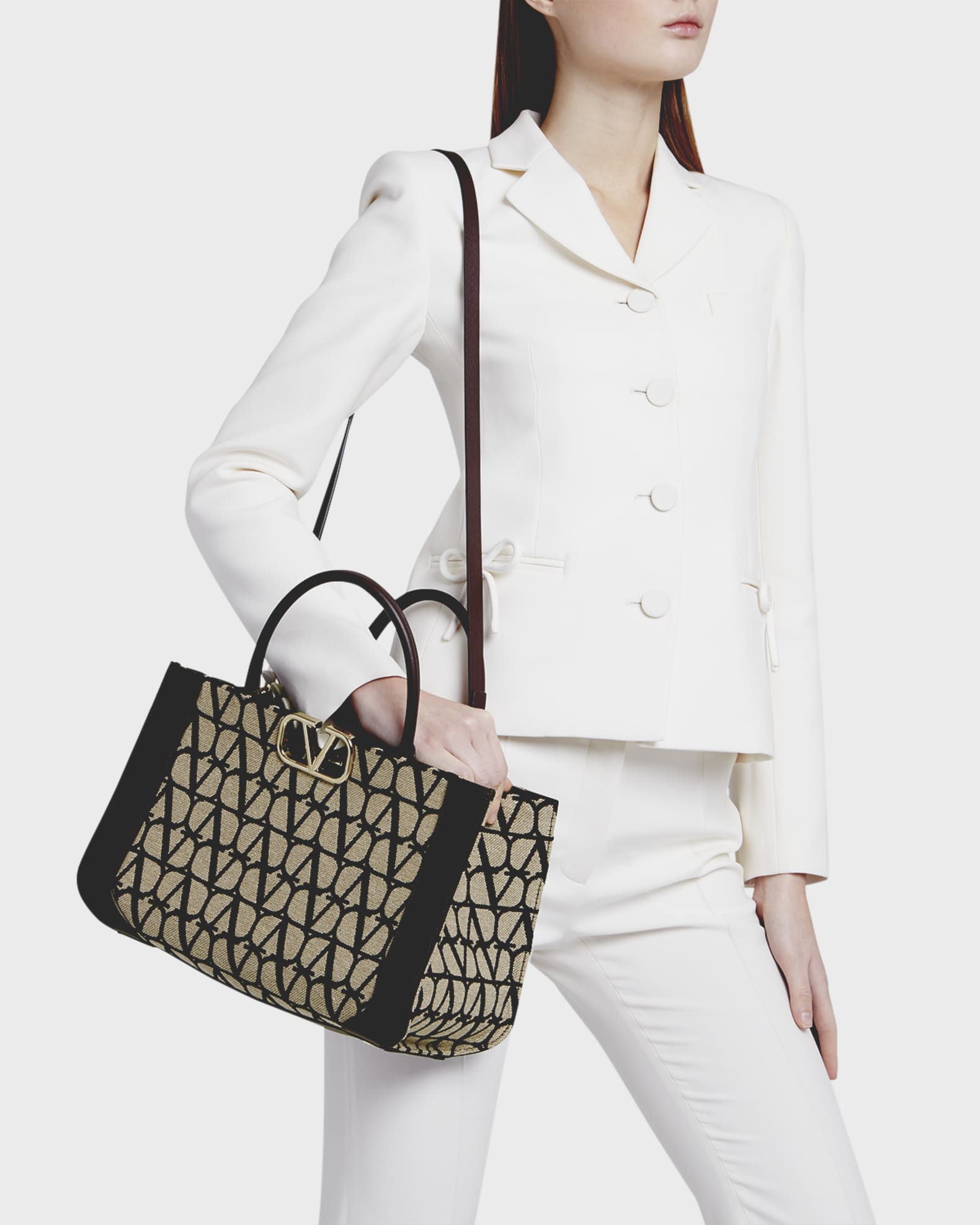 Valentino Garavani VLOGO Medium Toile Iconographe Tote Bag | Neiman Marcus