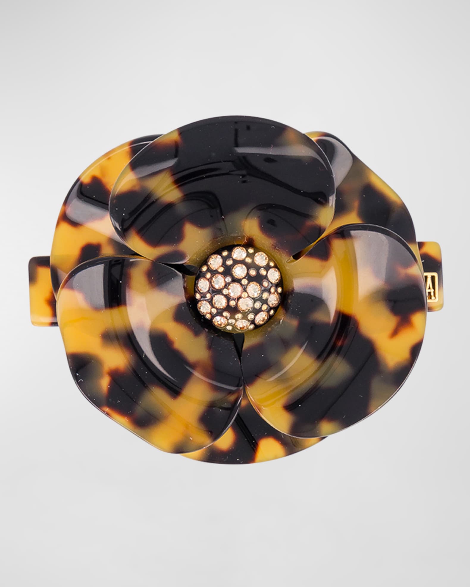 Alexandre de Paris Camelia Tortoise Flower Barrette | Neiman Marcus
