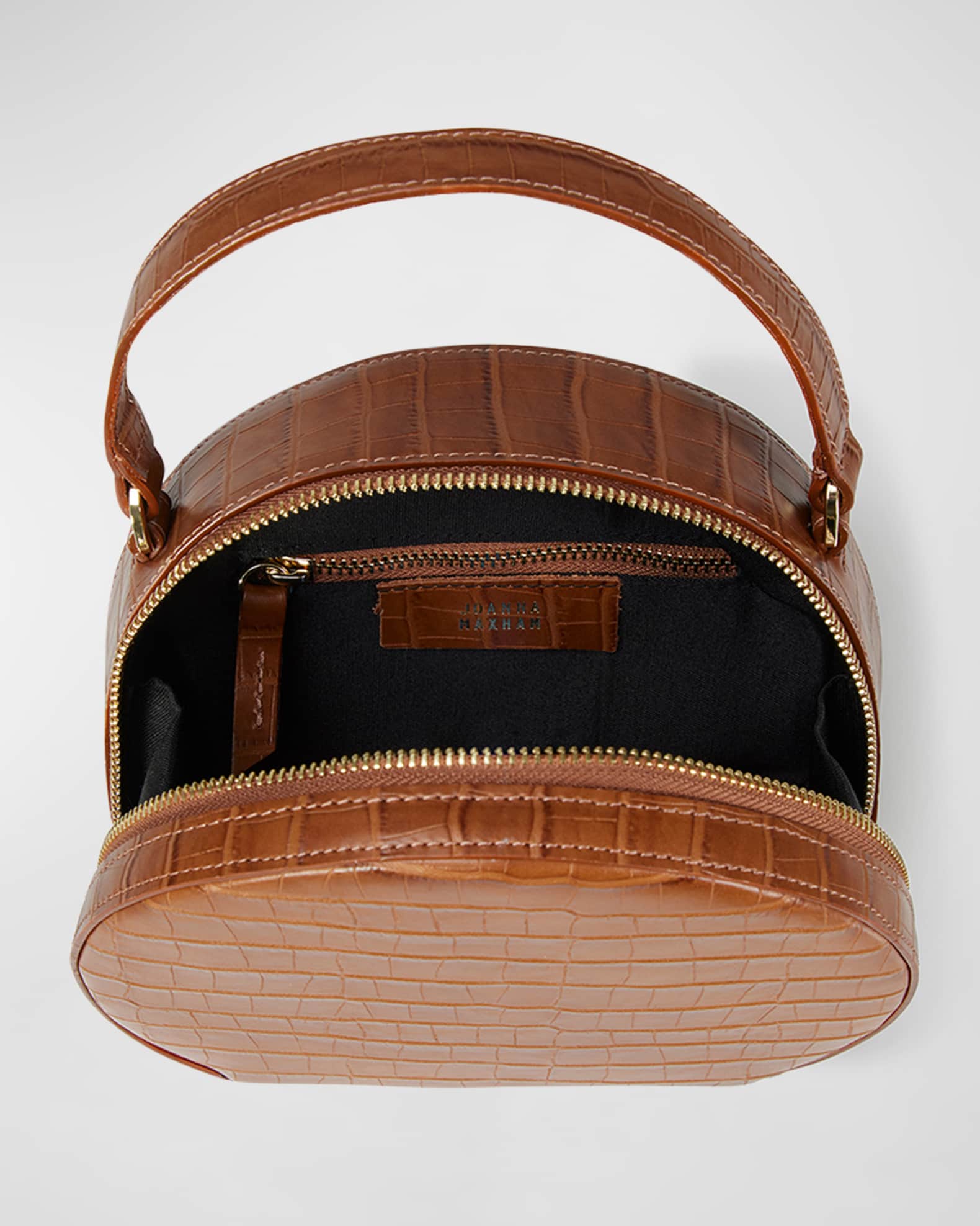 Joanna Maxham The Hatter Croc-Embossed Top-Handle Bag | Neiman Marcus
