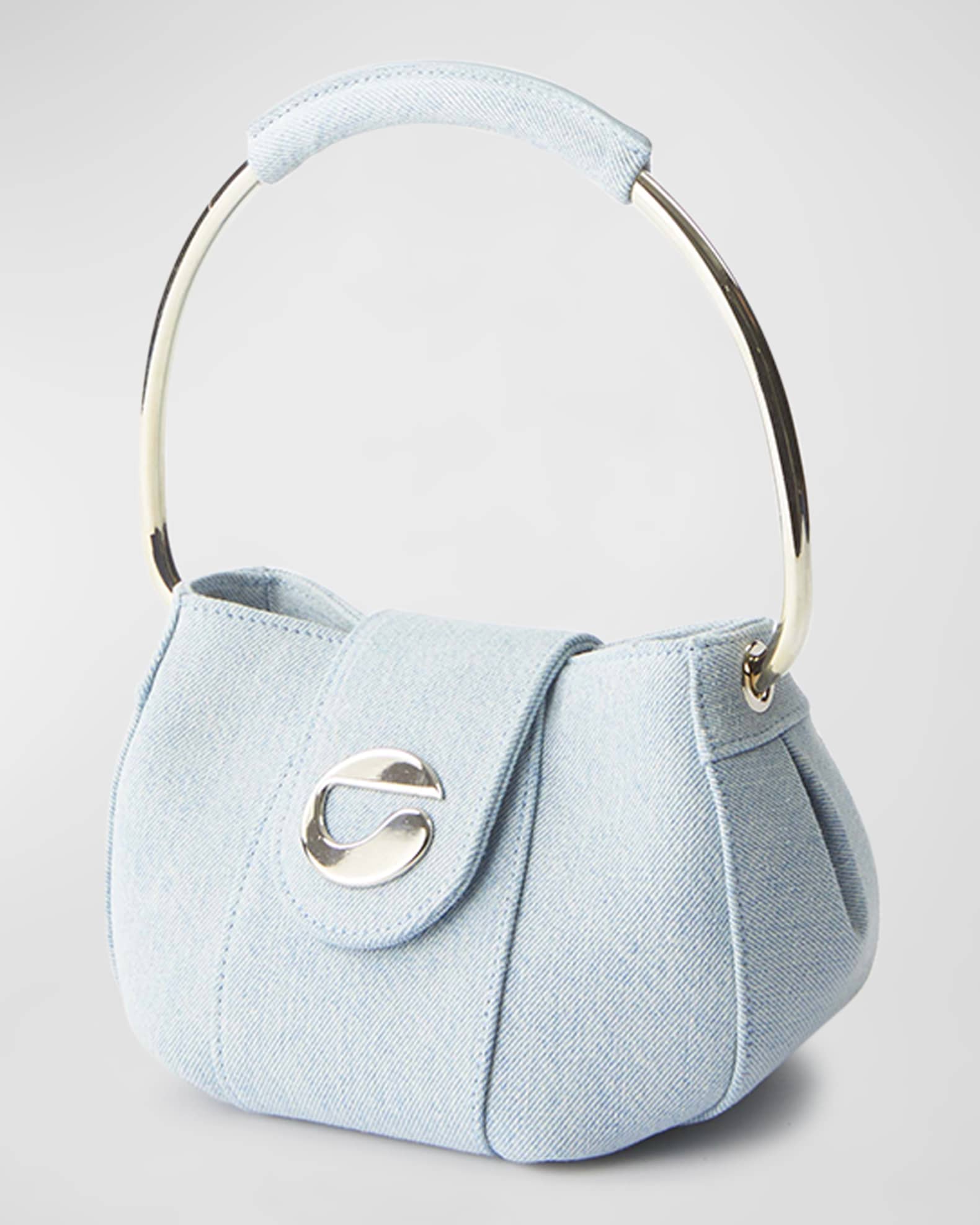 Coperni Denim Ring Pouch Top-Handle Bag | Neiman Marcus
