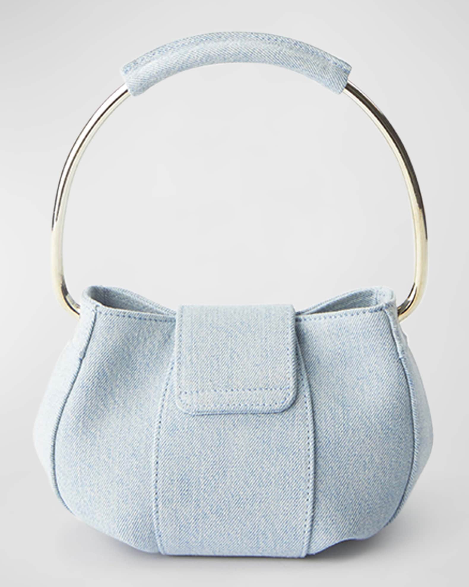 Coperni Denim Ring Pouch Top-Handle Bag | Neiman Marcus