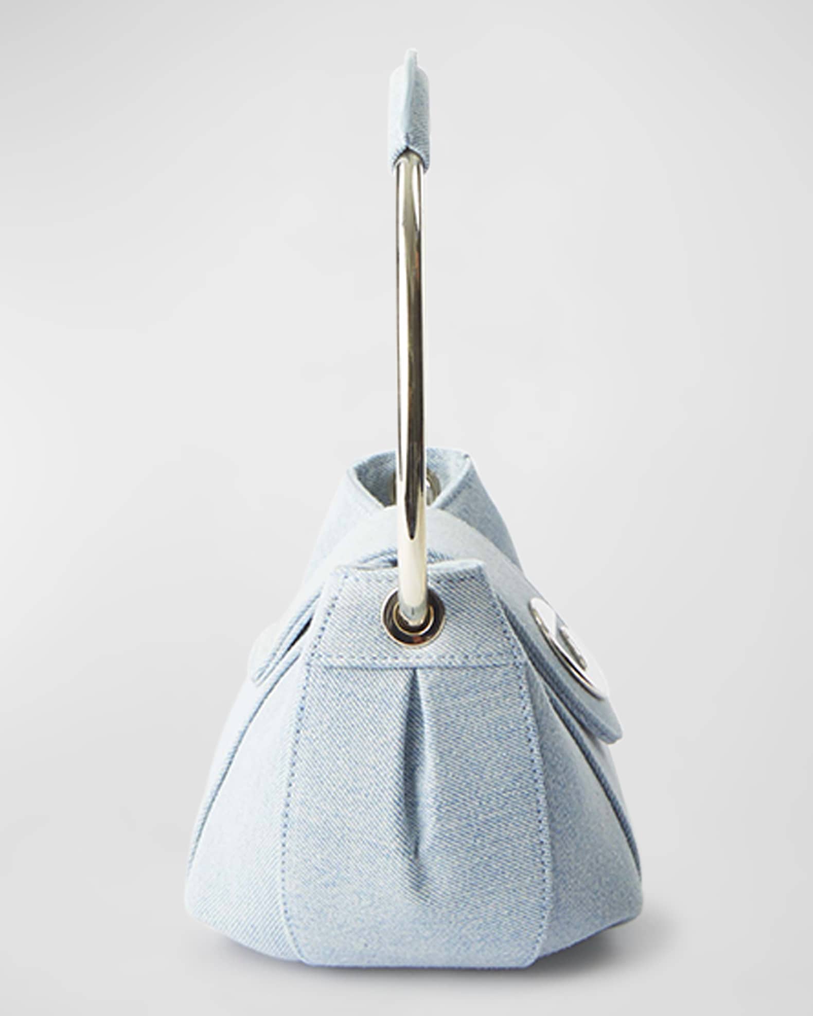 Coperni Denim Ring Pouch Top-Handle Bag | Neiman Marcus