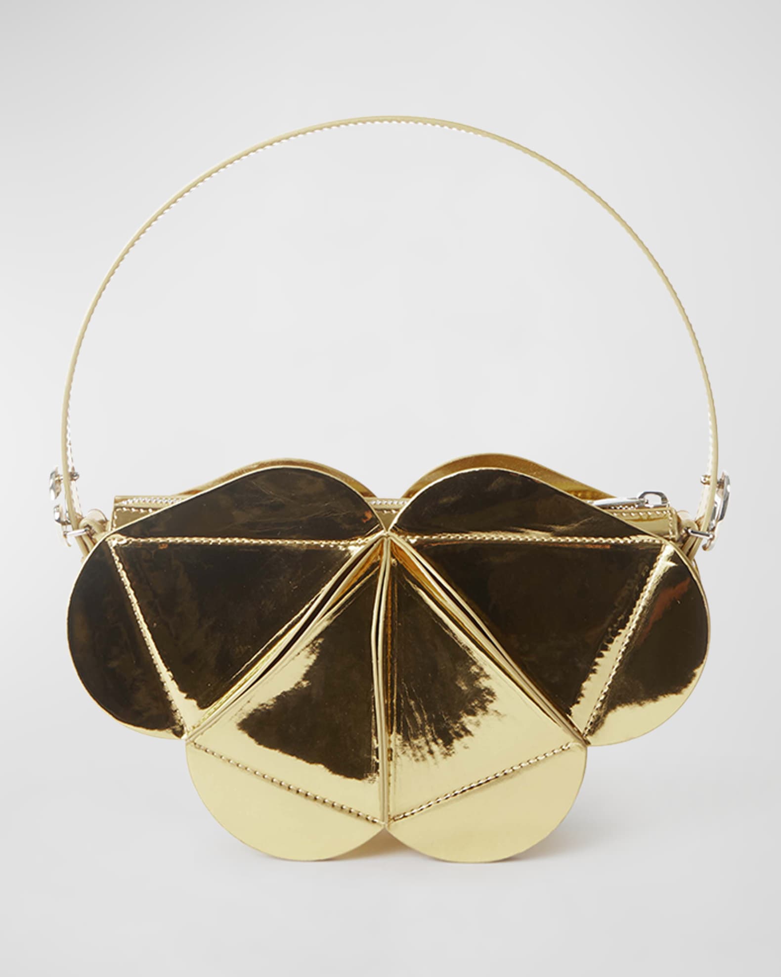 Coperni Origami Metalic Faux-Leather Top-Handle Bag | Neiman Marcus
