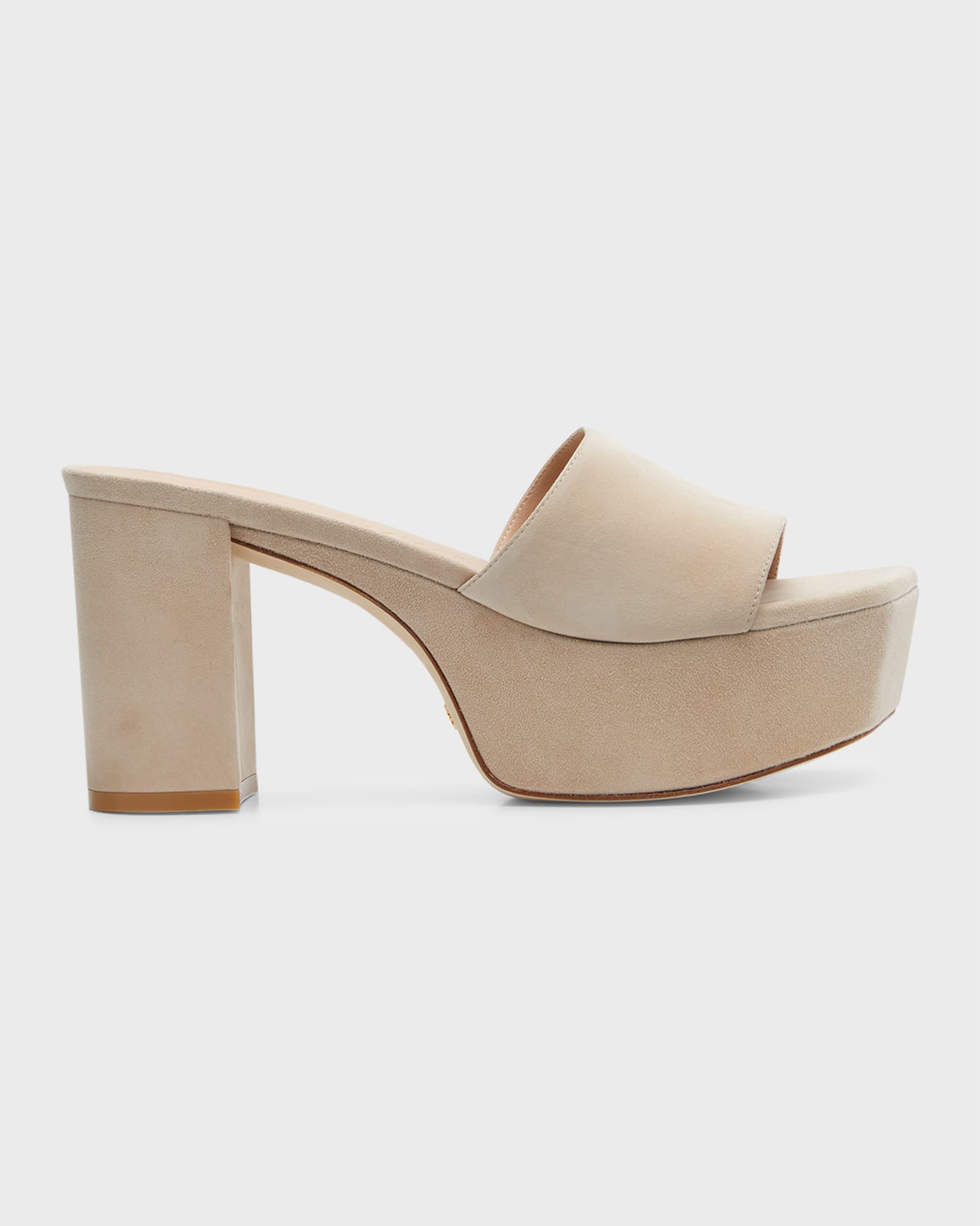 Stuart Weitzman Square High Suede Platform Sandals | Neiman Marcus