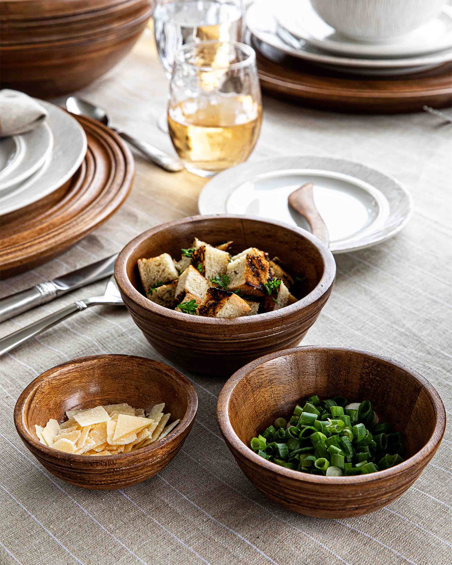 Juliska Bilbao Wood Nesting Bowls, Set of 3 | Neiman Marcus