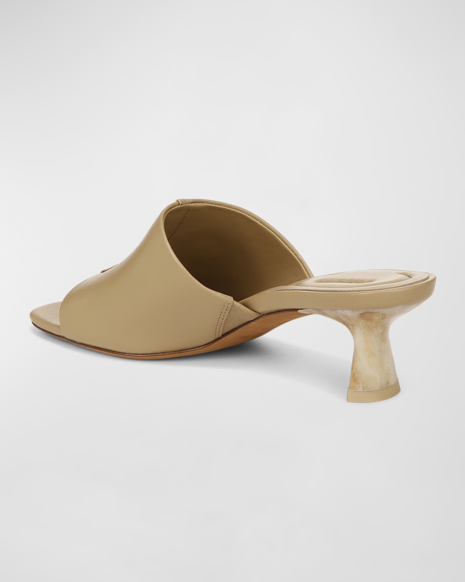 Vince Palmar Leather Kitten-Heel Mule Sandals | Neiman Marcus
