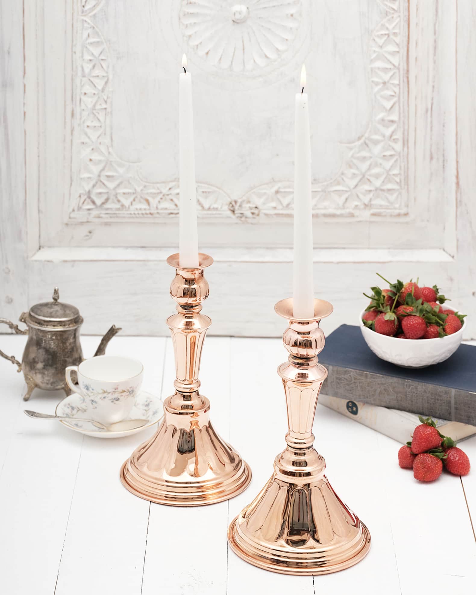 Coppermill Kitchen Vintage Inspired Copper Candlesticks Pair | Neiman ...