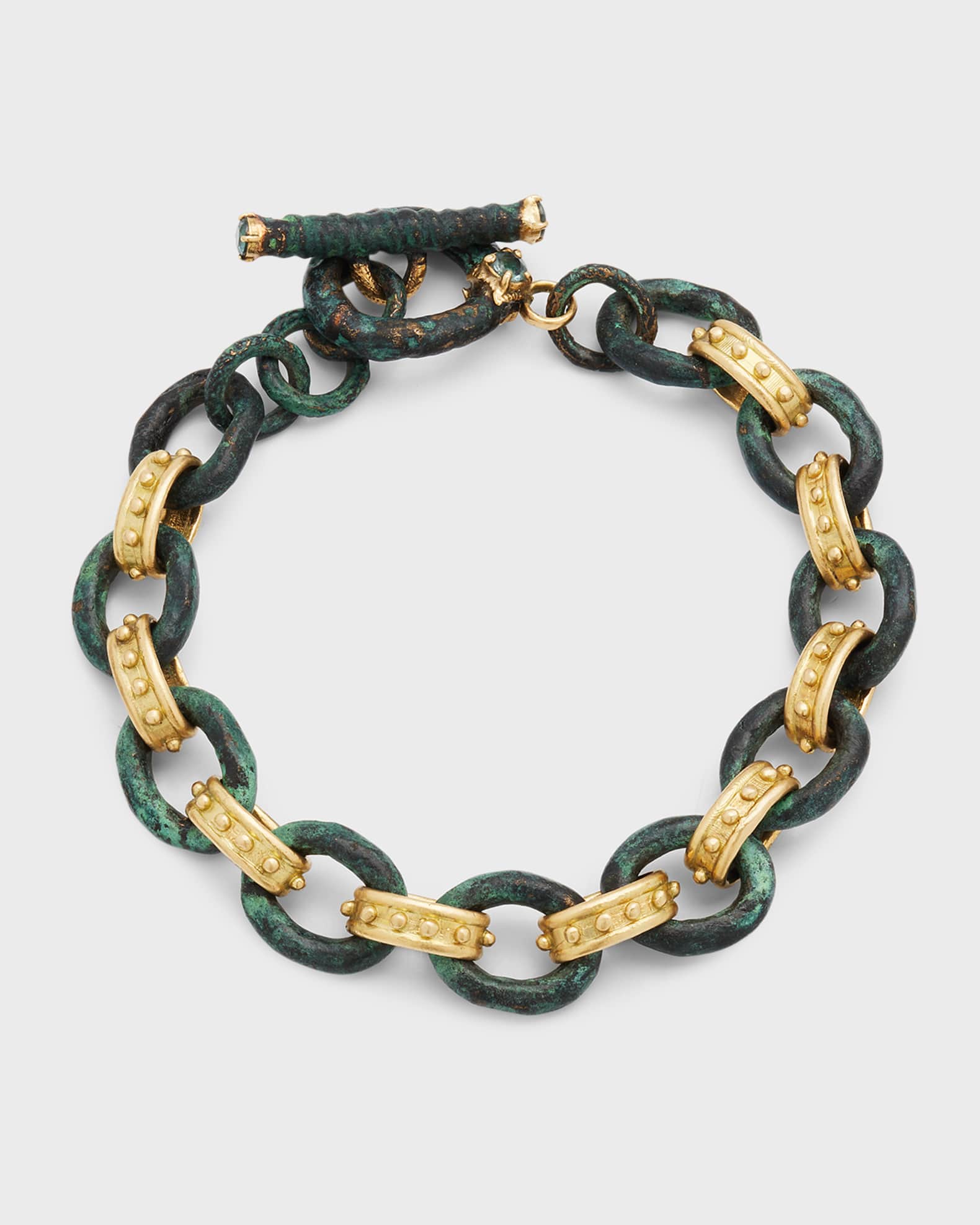 Armenta Men's 18K Yellow Gold Artifact Link Bracelet | Neiman Marcus