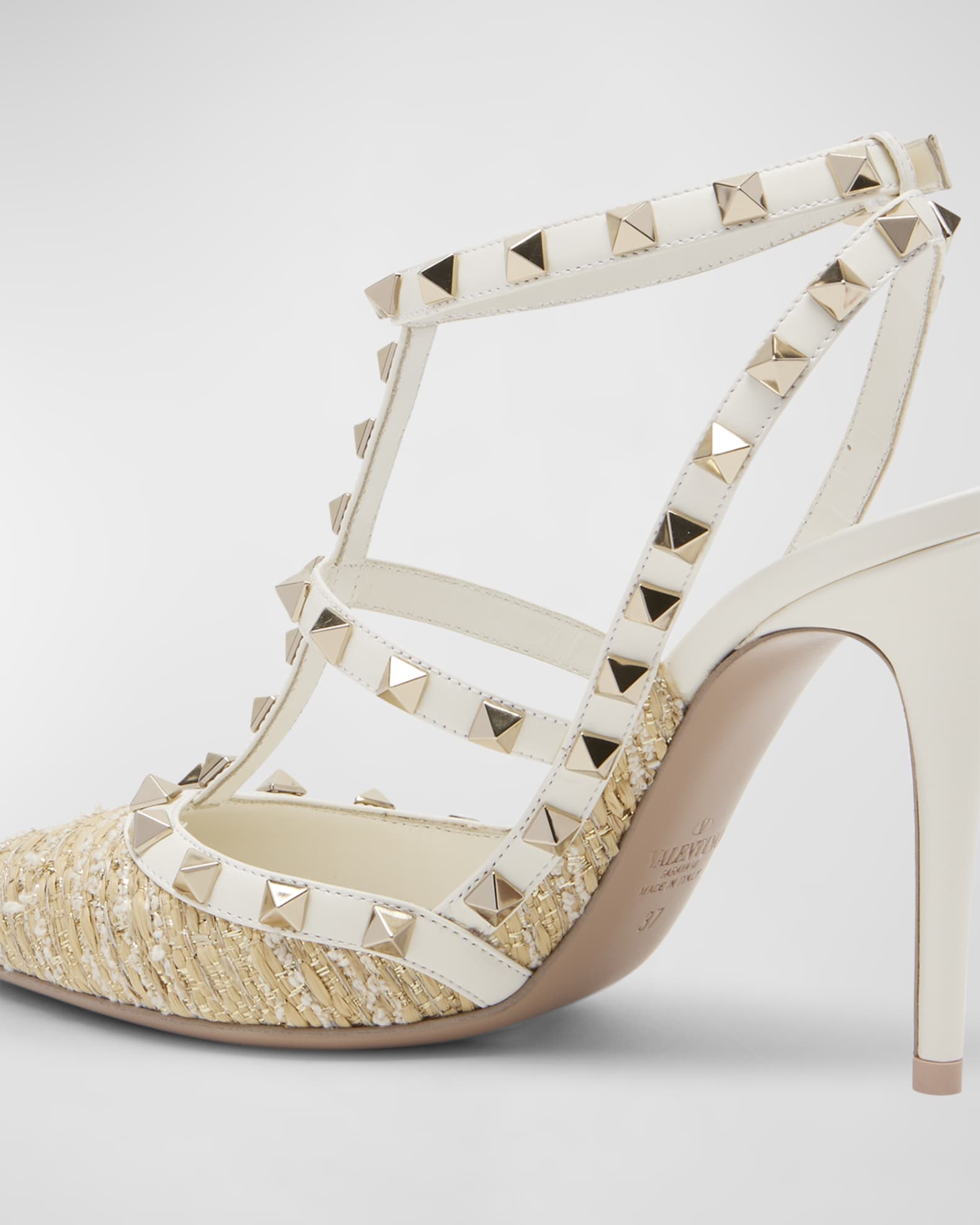 Valentino Garavani Rockstud Caged Ankle-Strap Stiletto Sandals | Neiman ...