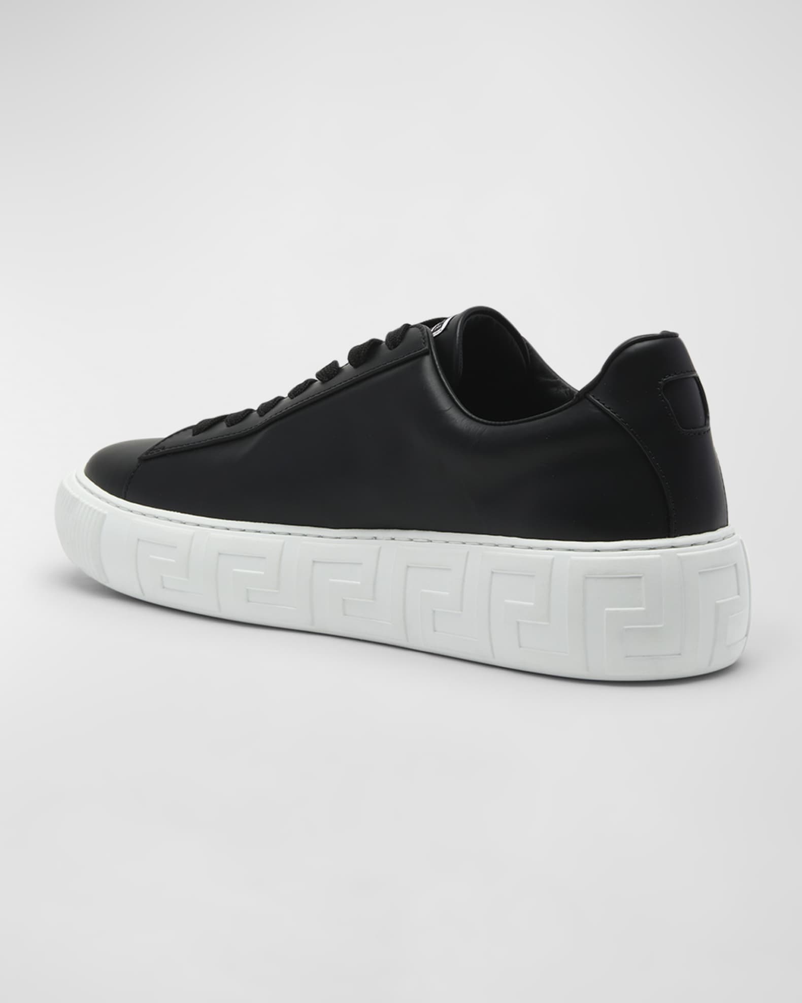 Versace Men's Greca Leather Low-Top Sneakers | Neiman Marcus