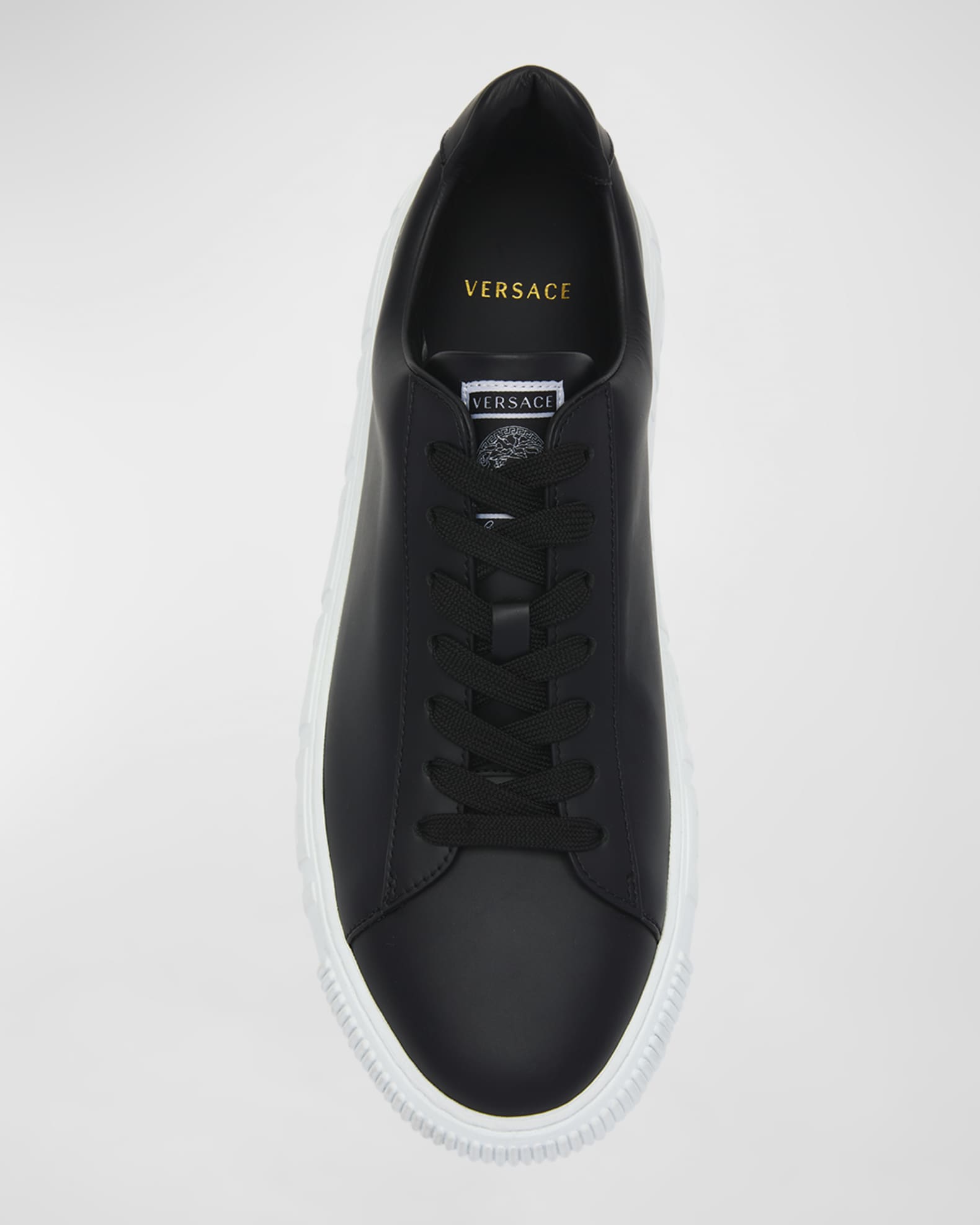 Versace Men's Greca Leather Low-Top Sneakers | Neiman Marcus