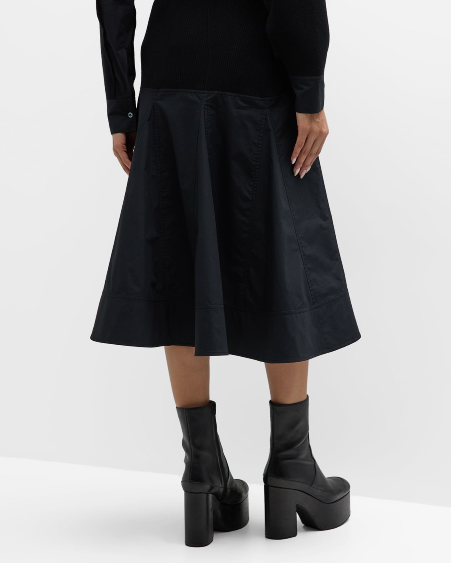 3.1 Phillip Lim Combo A-Line Midi Skirt | Neiman Marcus