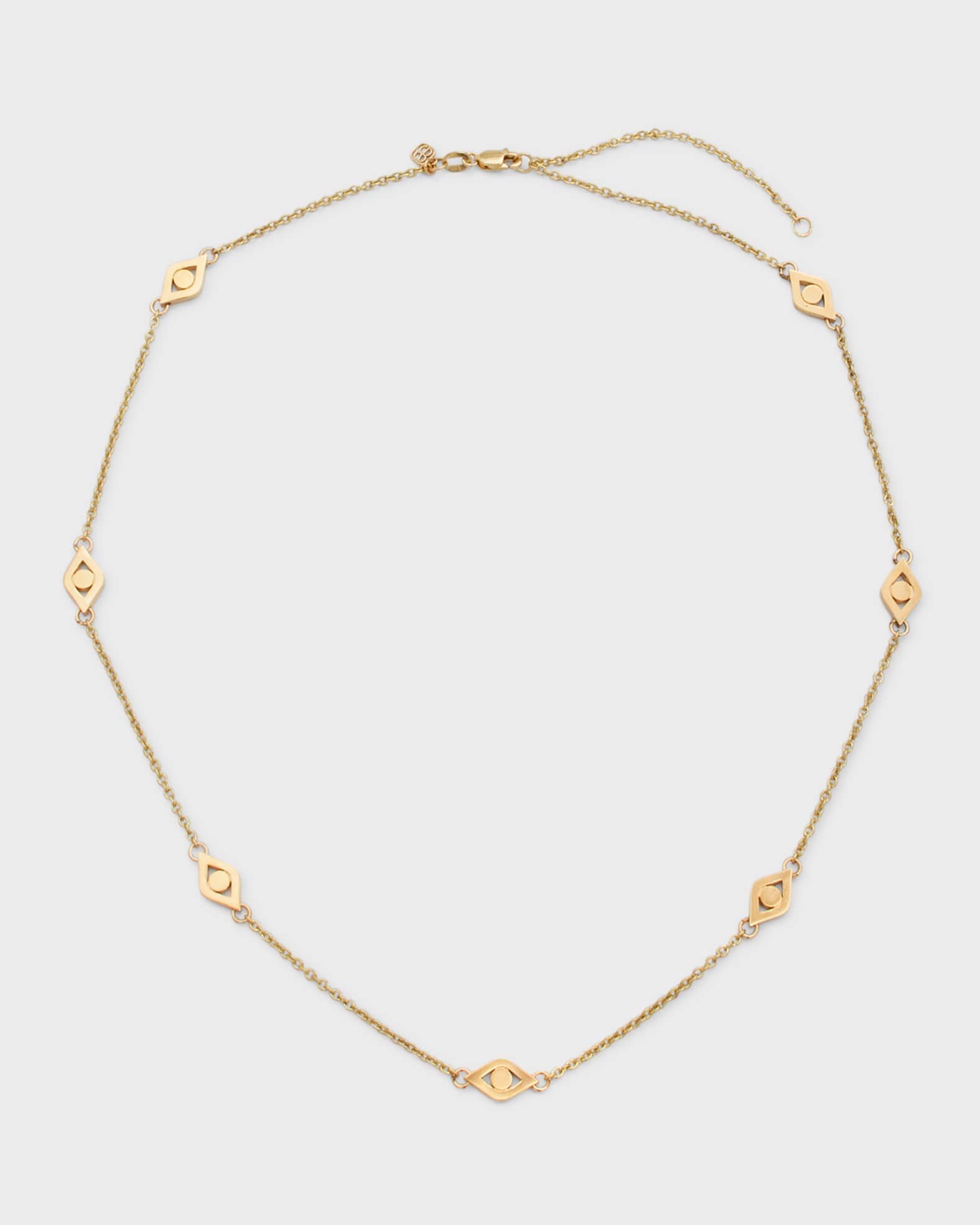 Sydney Evan 14K Gold Medium Evil Eye Segment Necklace | Neiman Marcus