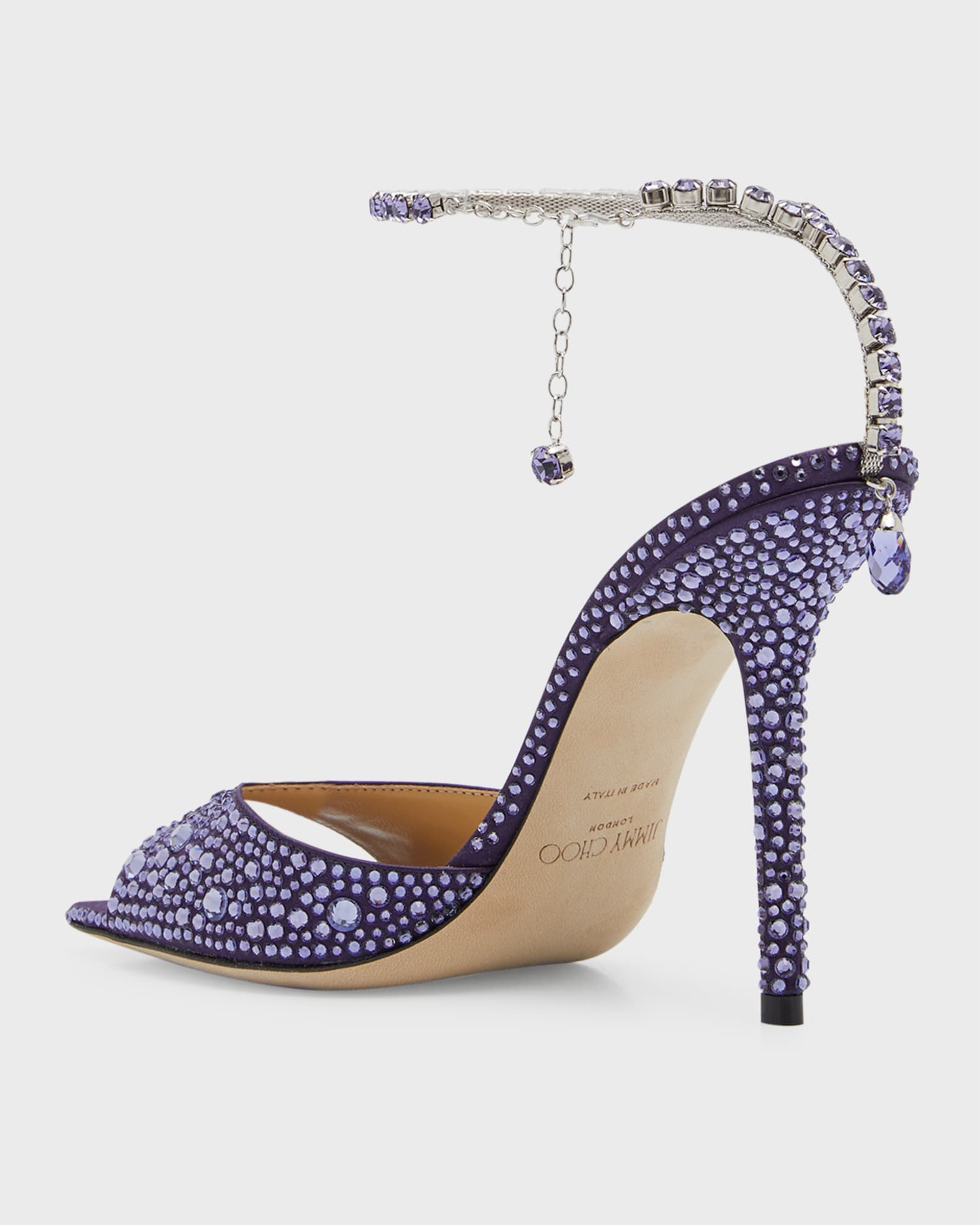 Jimmy Choo Saeda Crystal Ankle-Strap Sandals | Neiman Marcus