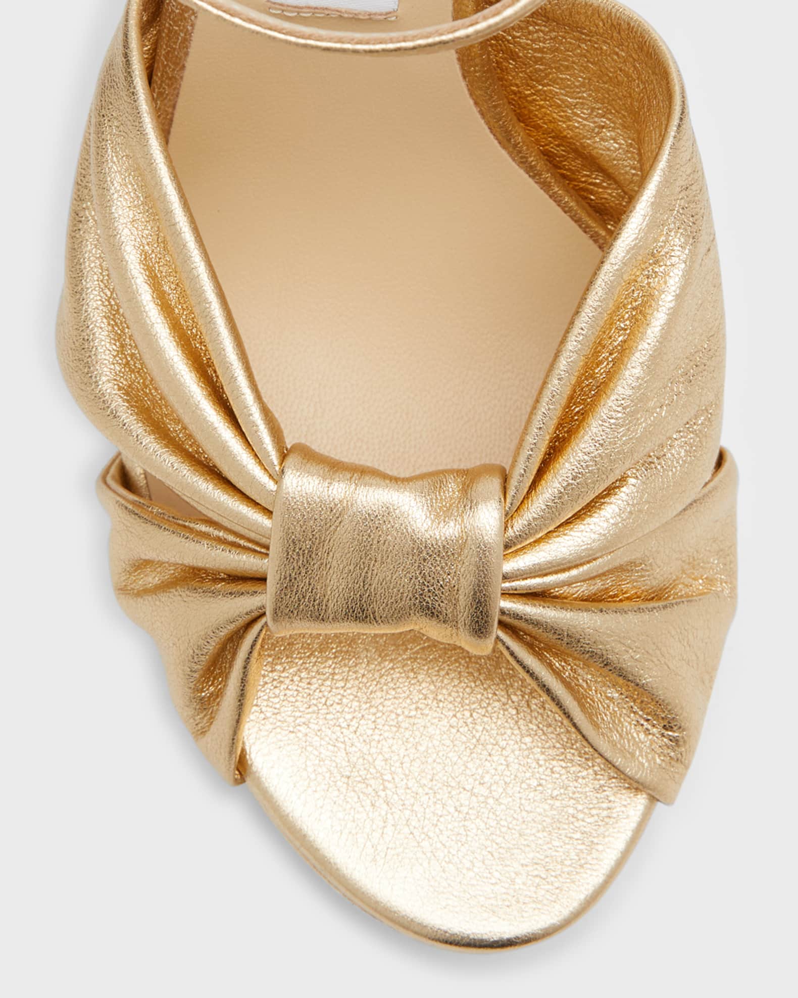 Jimmy Choo Heloise Metallic Ankle-Strap Platform Sandals | Neiman Marcus