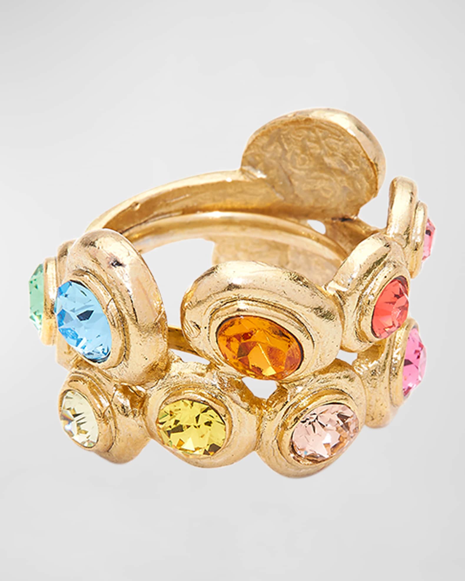 Oscar de la Renta Crystal Gumdrop Double Ring | Neiman Marcus