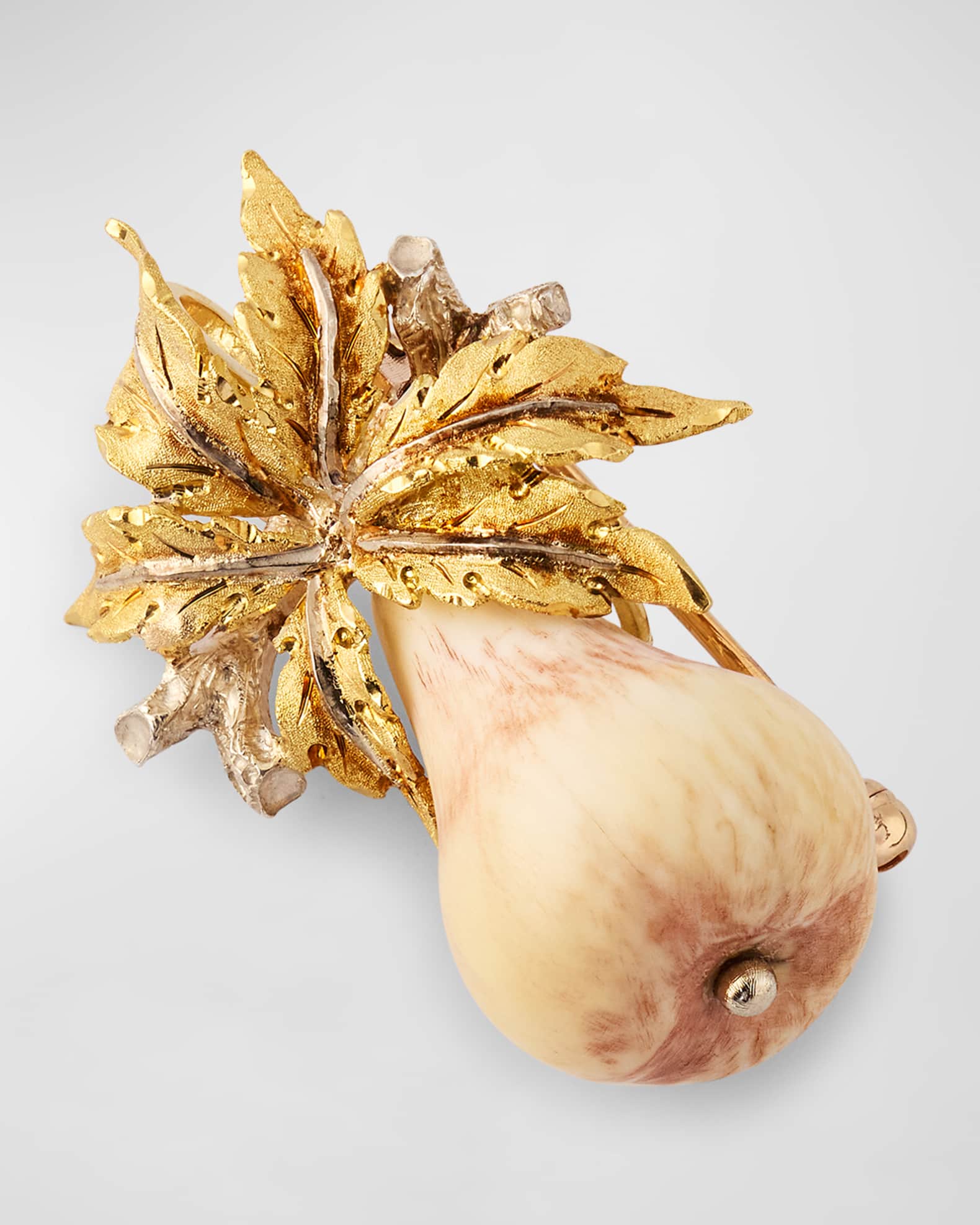 NM Estate Estate Buccellati Silver Pear Leaf Pin Pendant | Neiman Marcus