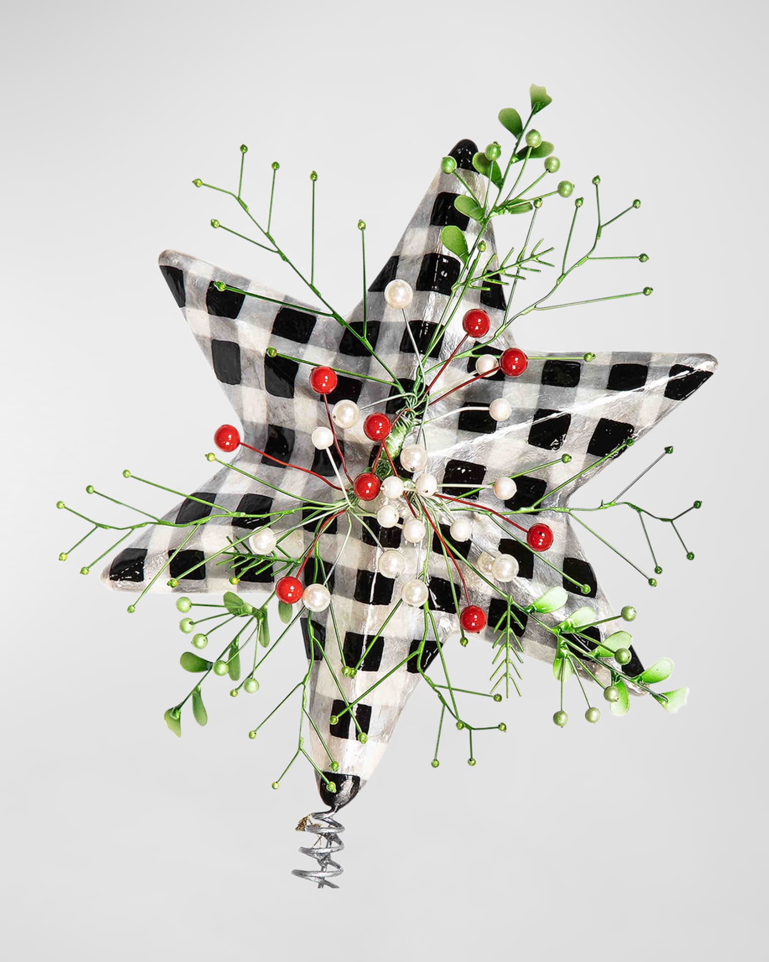 MacKenzie-Childs Mistletoe Star Capiz Tree Topper | Neiman Marcus