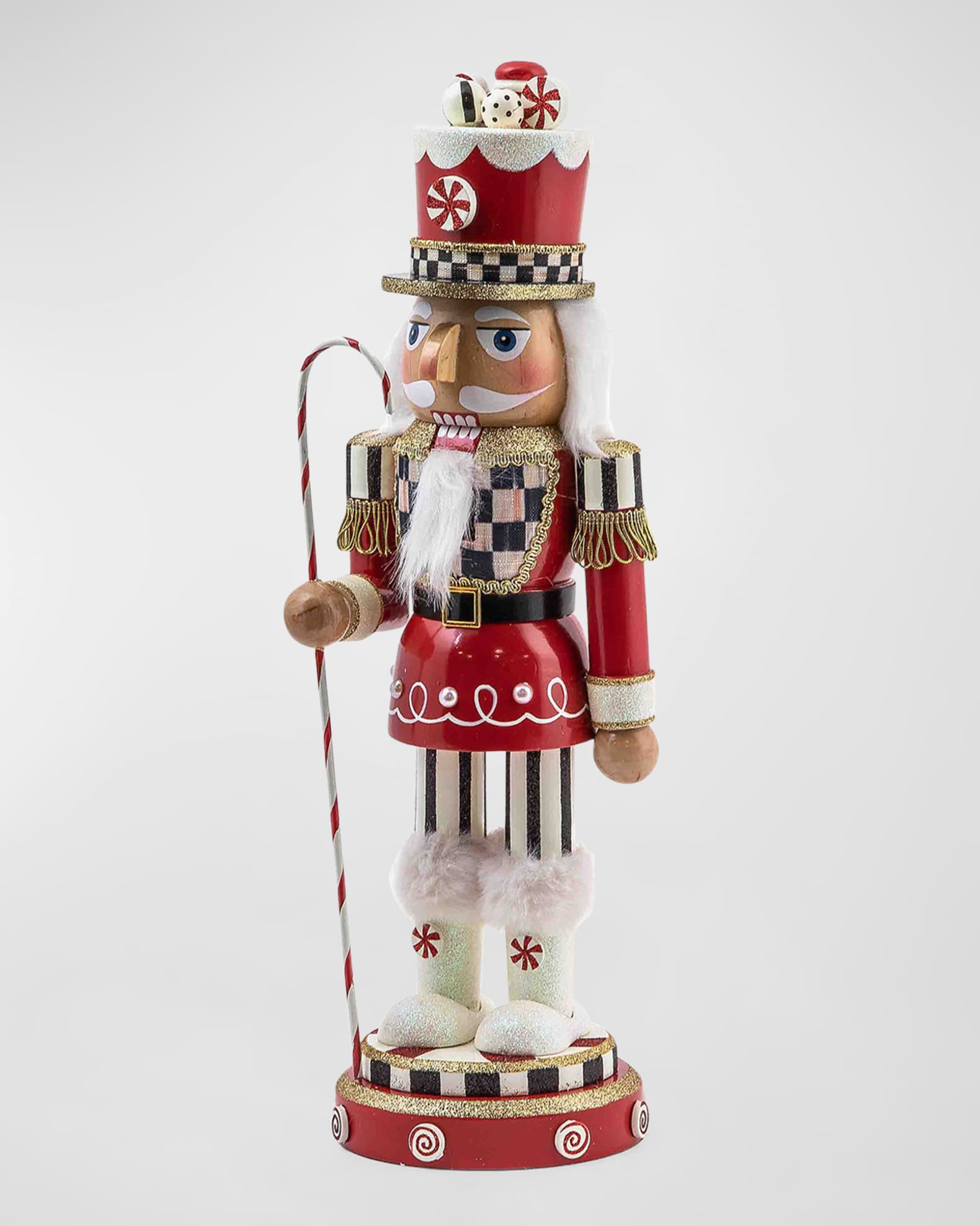 MacKenzie-Childs Peppermint Nutcracker | Neiman Marcus