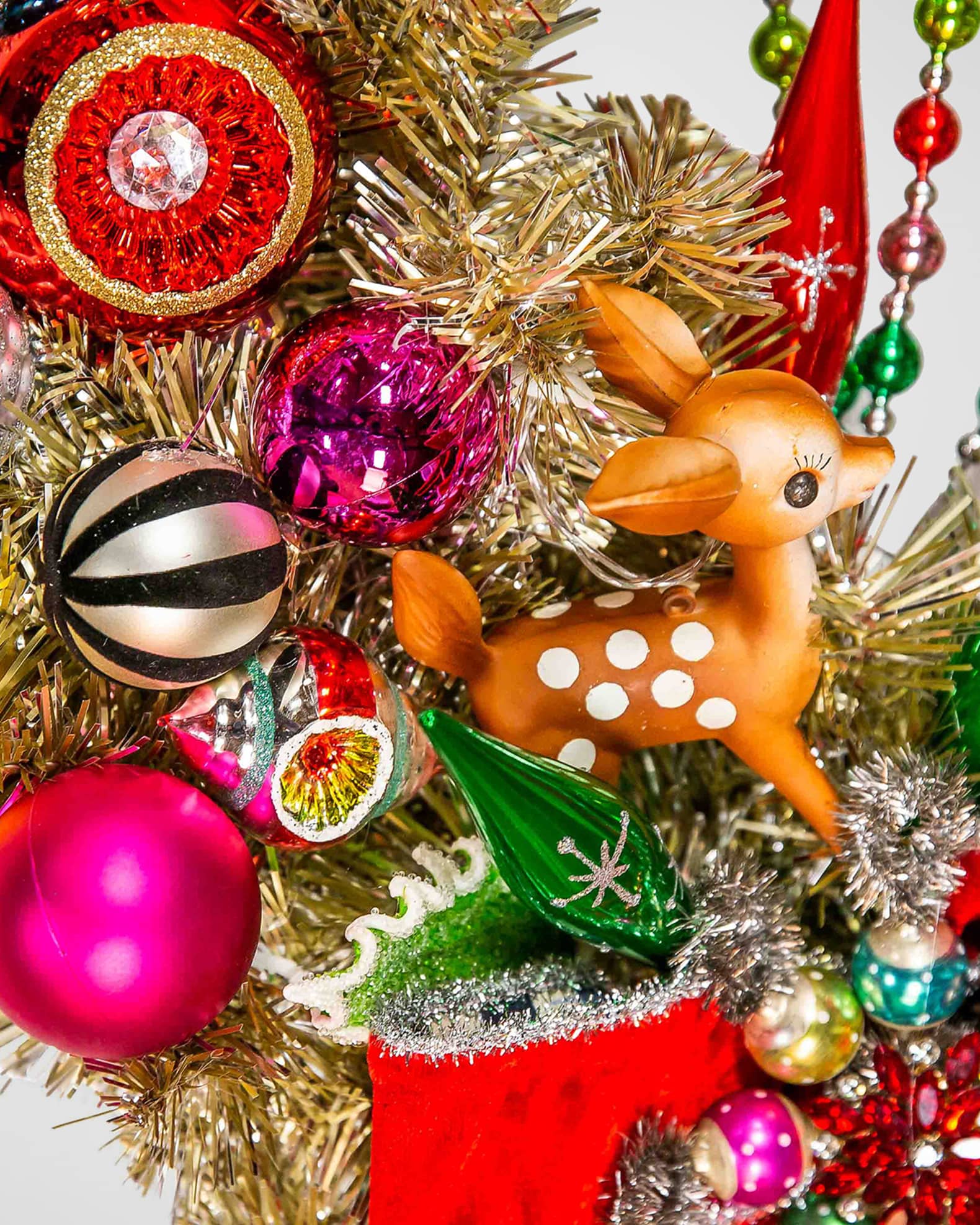 MacKenzie-Childs Granny Kitsch Illuminated Christmas Wreath | Neiman Marcus