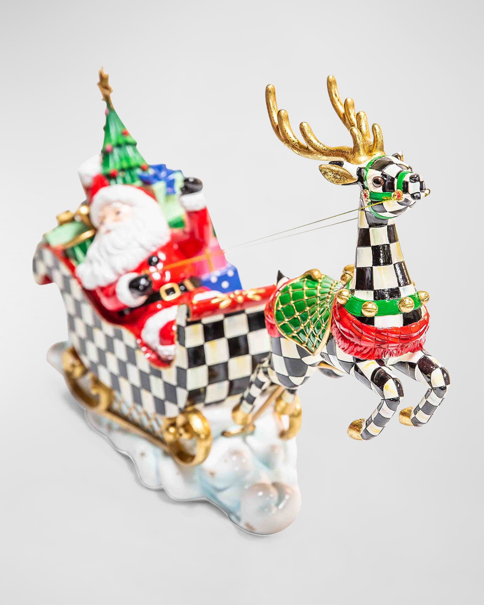 MacKenzie-Childs Granny Kitsch Illuminated Sleigh Ride Santa | Neiman ...