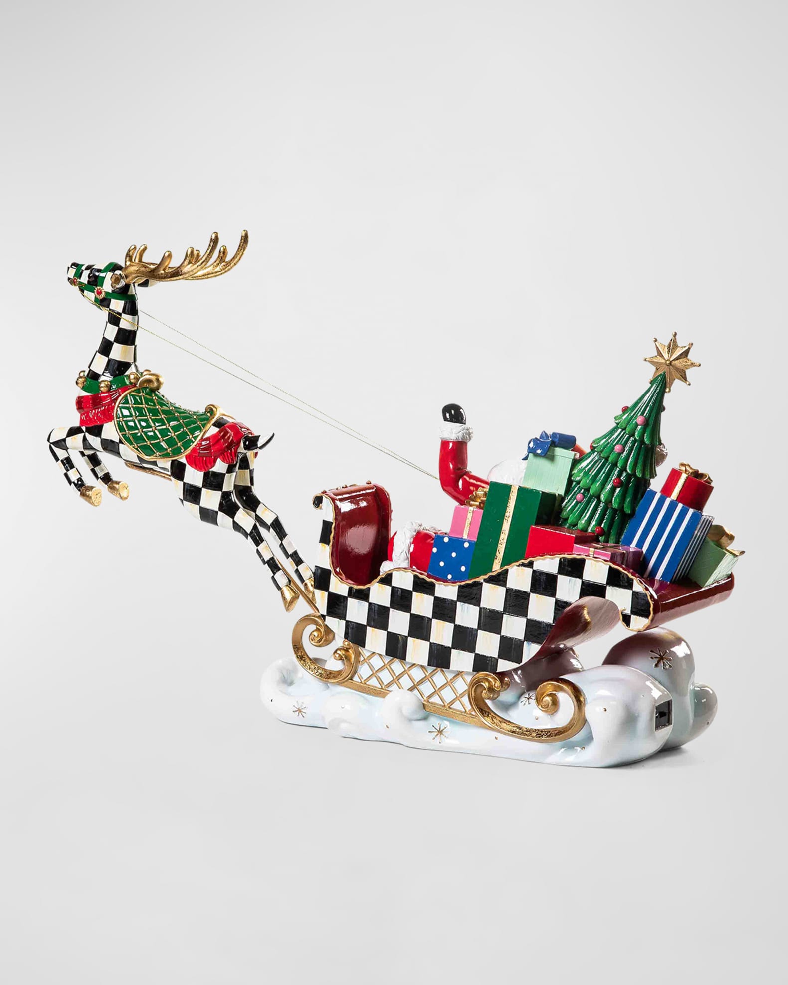 MacKenzie-Childs Granny Kitsch Illuminated Sleigh Ride Santa | Neiman ...