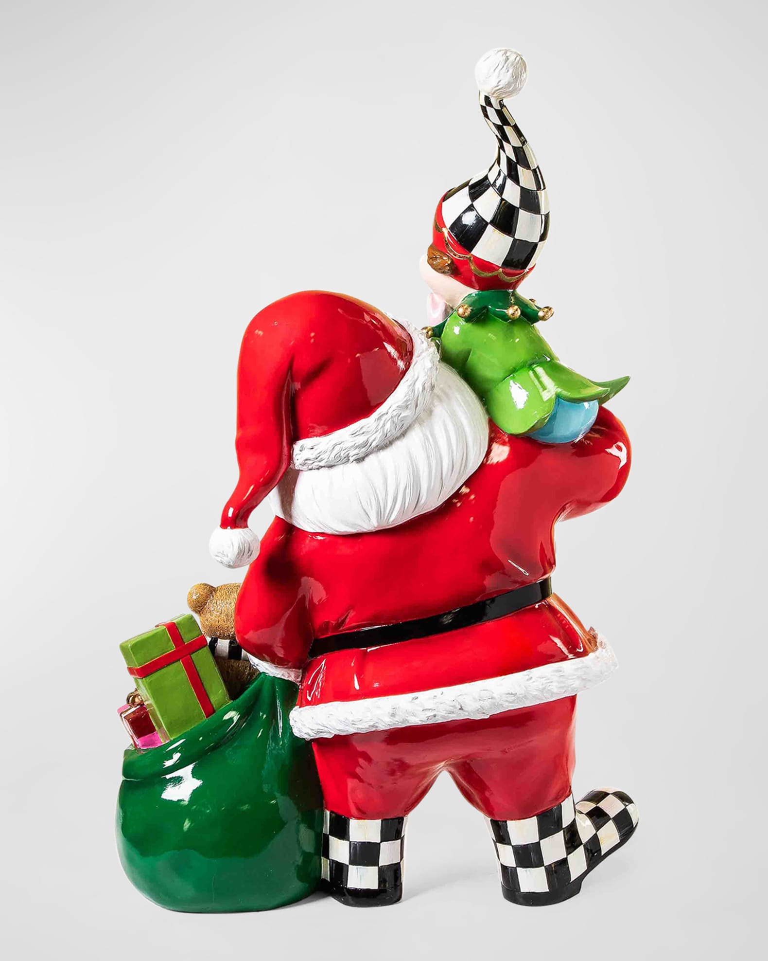 MacKenzie-Childs Granny Kitsch Trophy Santa and Elf | Neiman Marcus