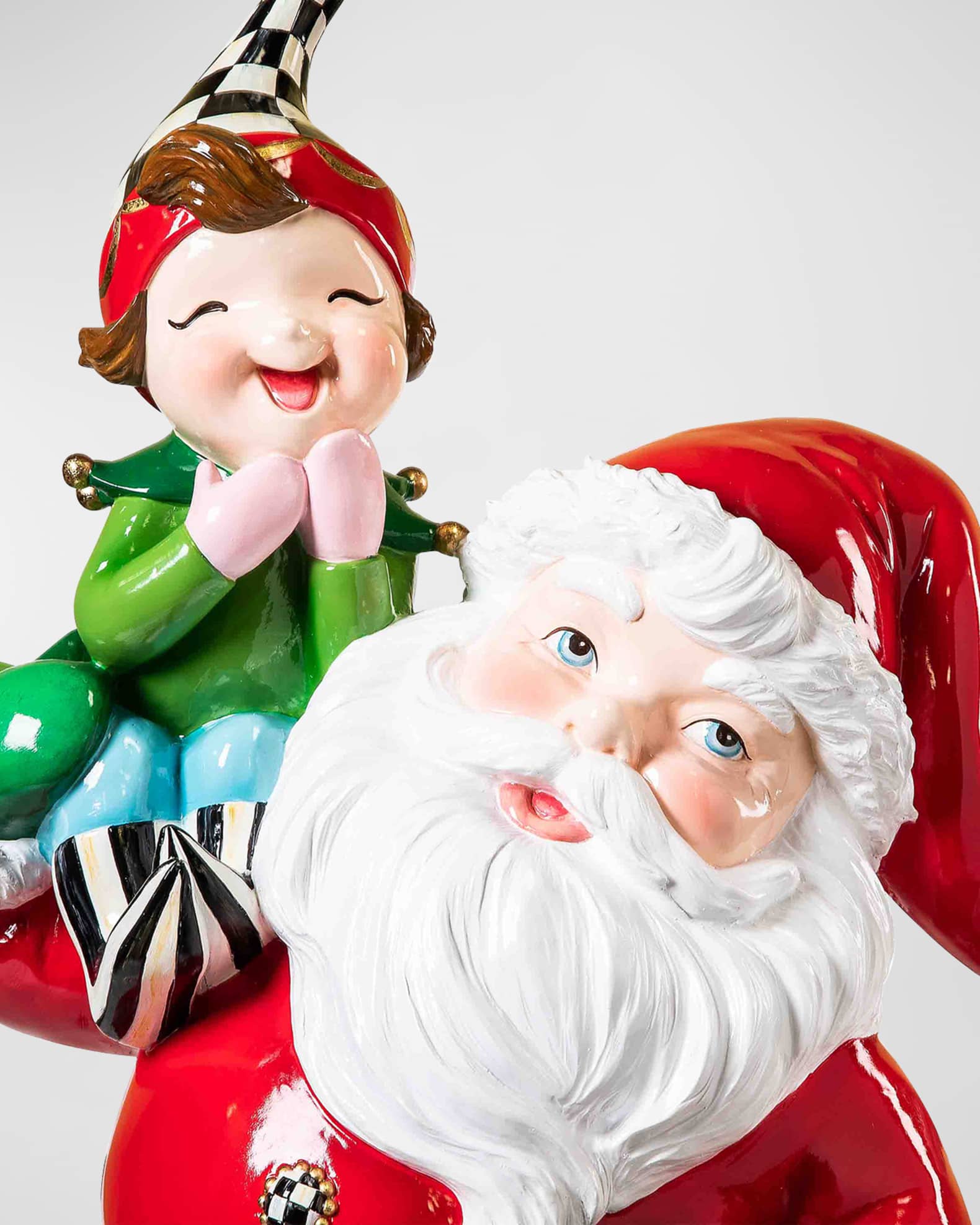 MacKenzie-Childs Granny Kitsch Trophy Santa and Elf | Neiman Marcus