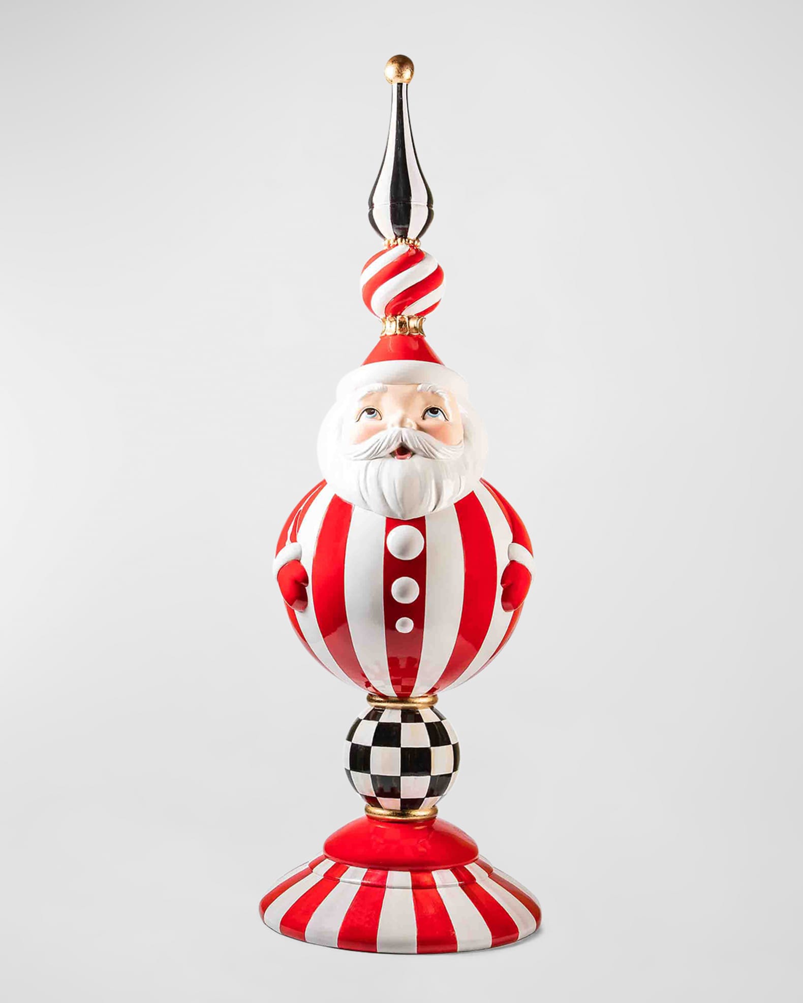 MacKenzie-Childs Peppermint Santa Trophy Finial | Neiman Marcus