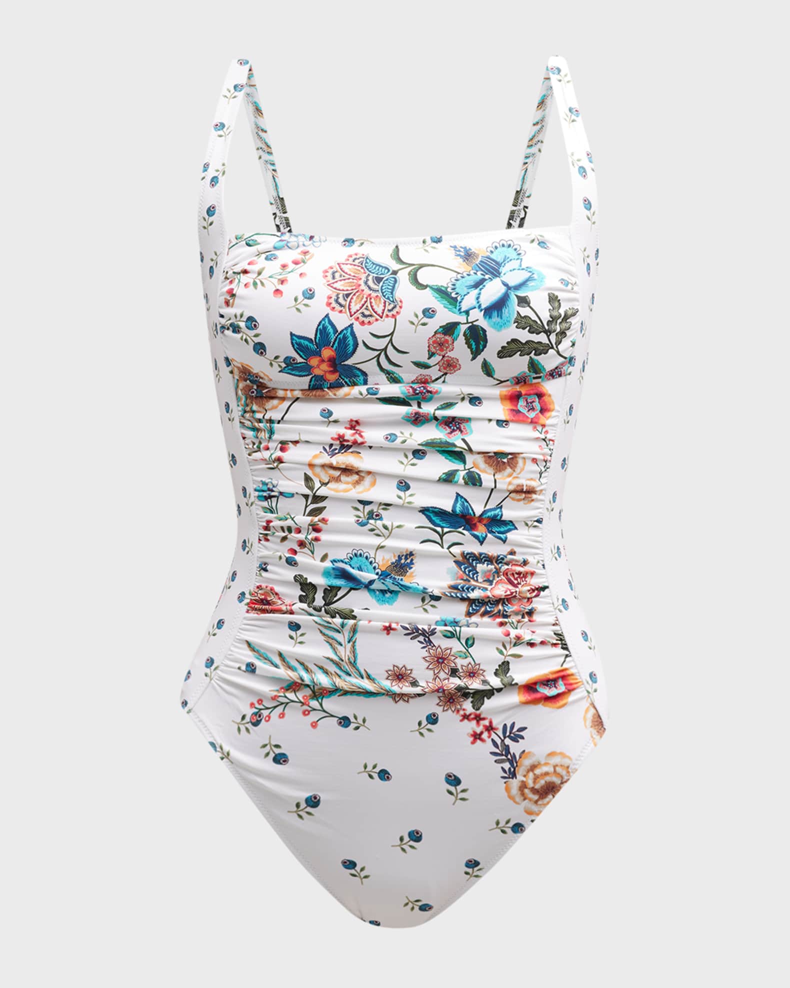 Johnny Was Ruched One Piece Swimsuit Neiman Marcus