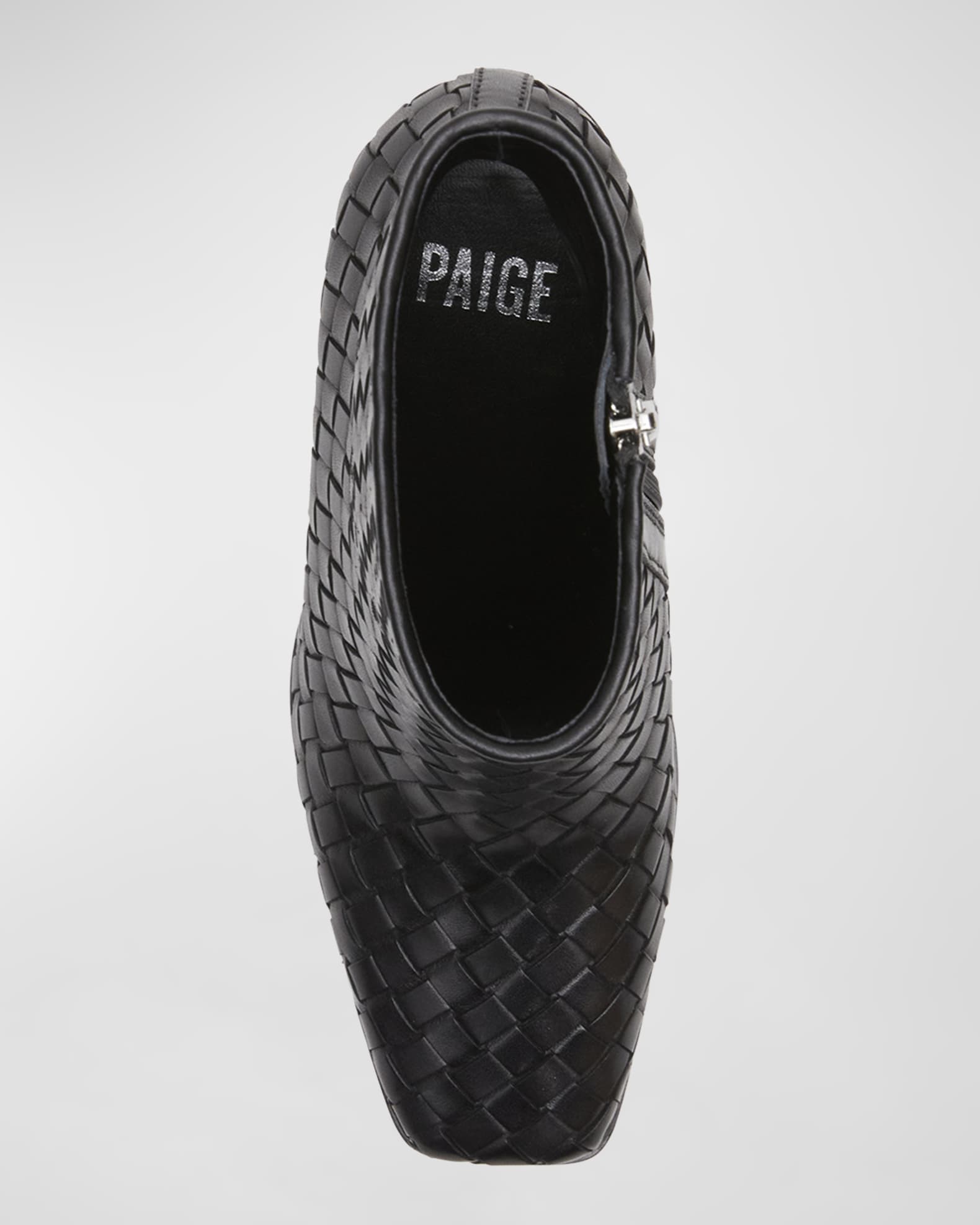 PAIGE Frances Woven Leather Ankle Booties | Neiman Marcus