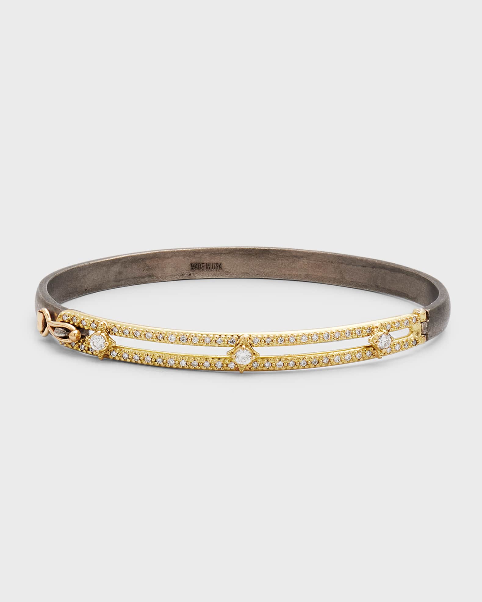 Armenta Paperclip Huggie Bracelet with Diamond Crivelli | Neiman Marcus