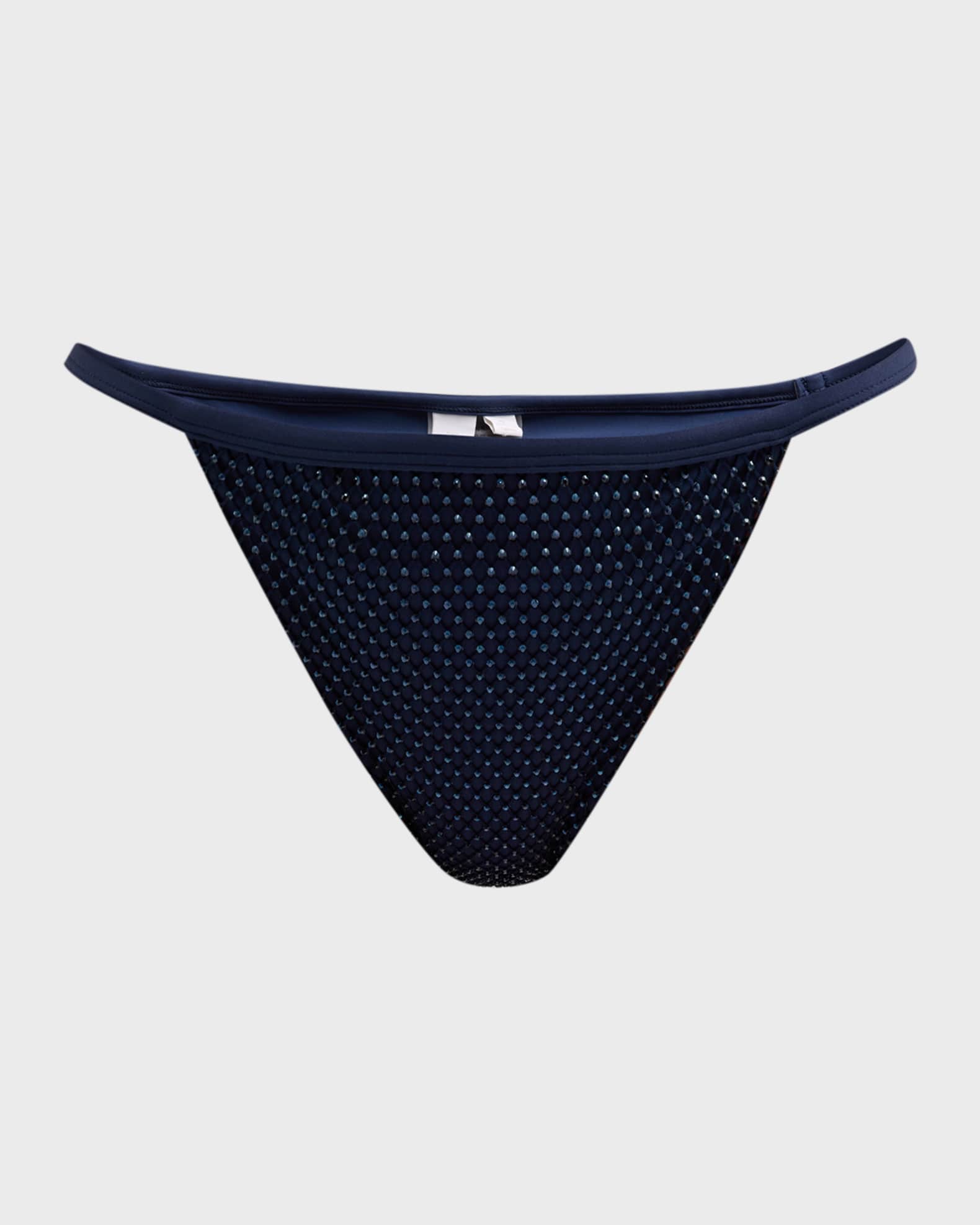SIMKHAI Moxie Crystal Mesh String Bikini Bottoms | Neiman Marcus