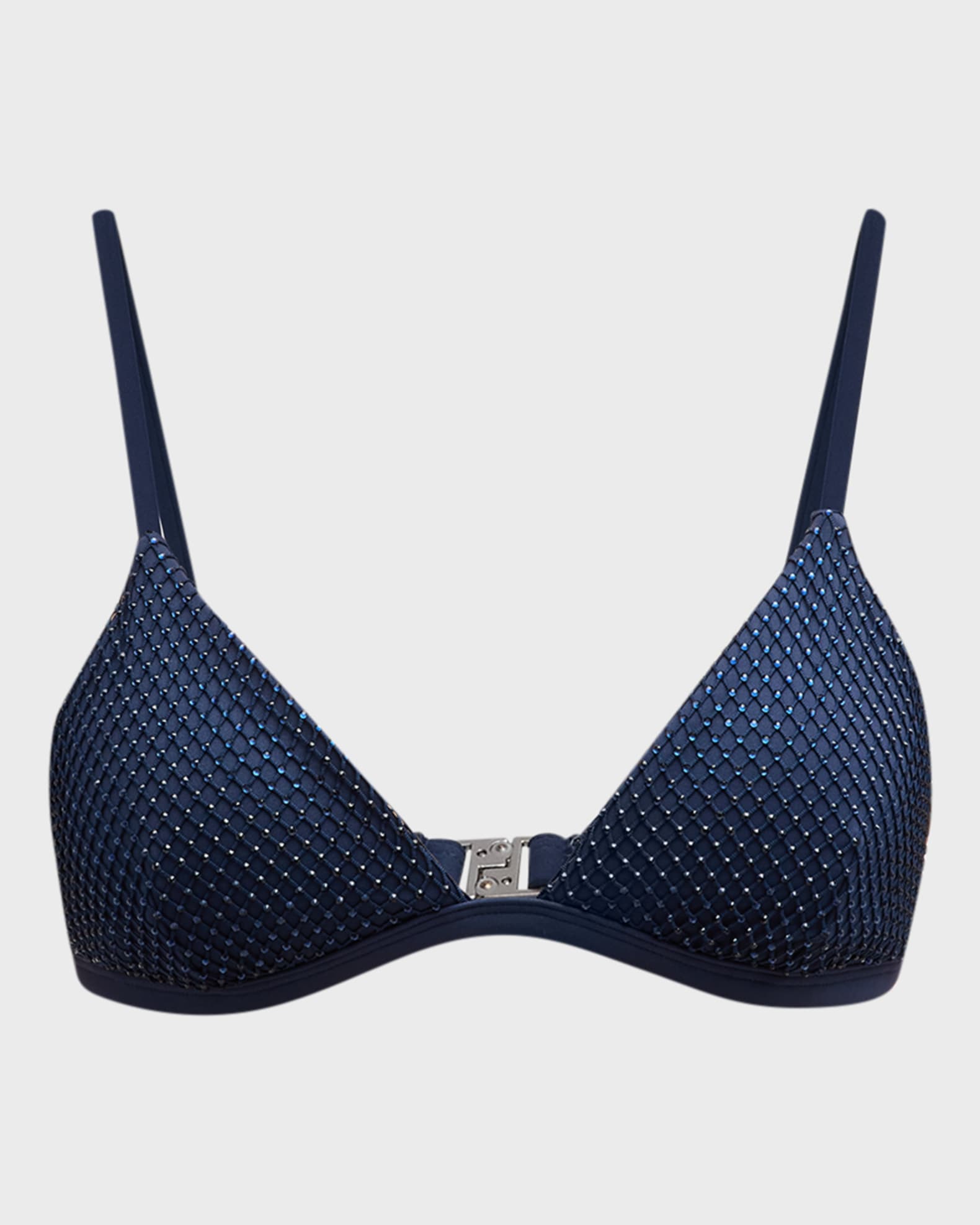 SIMKHAI Joelle Crystal Mesh Triangle Bikini Top | Neiman Marcus