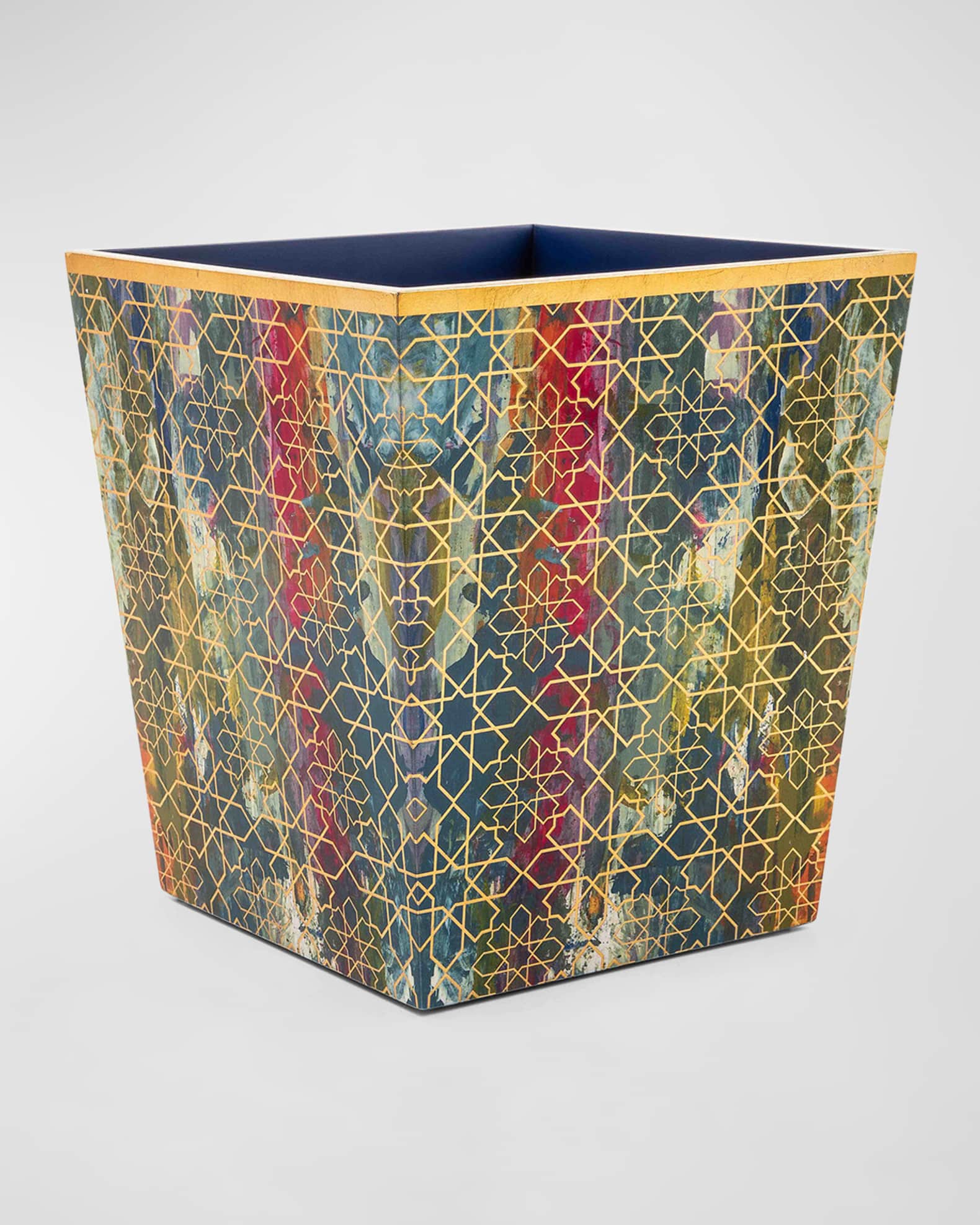 MacKenzie-Childs Mosaic Abstract Lacquer Waste Bin | Neiman Marcus