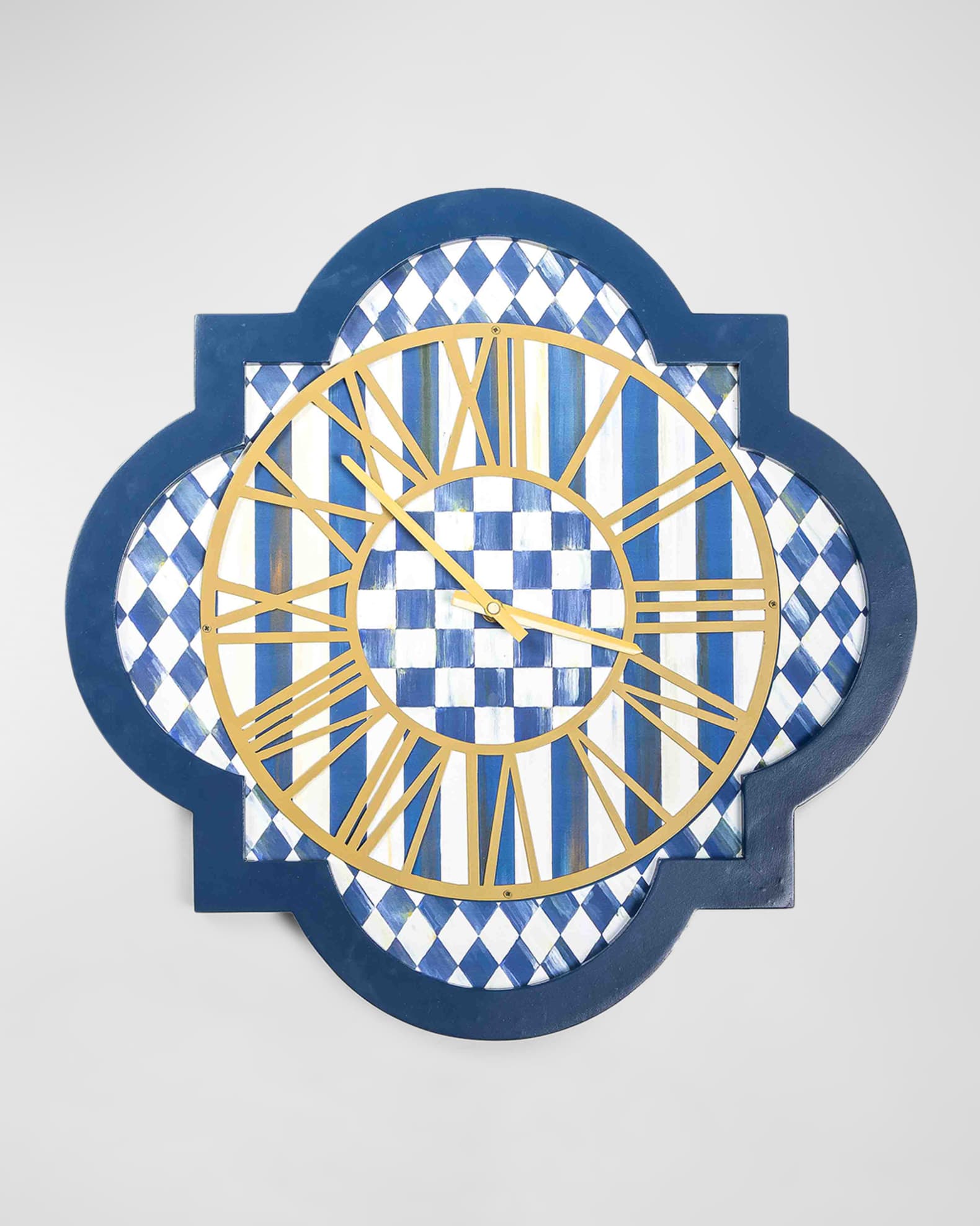 MacKenzie-Childs Royal Check Tile Wall Clock | Neiman Marcus