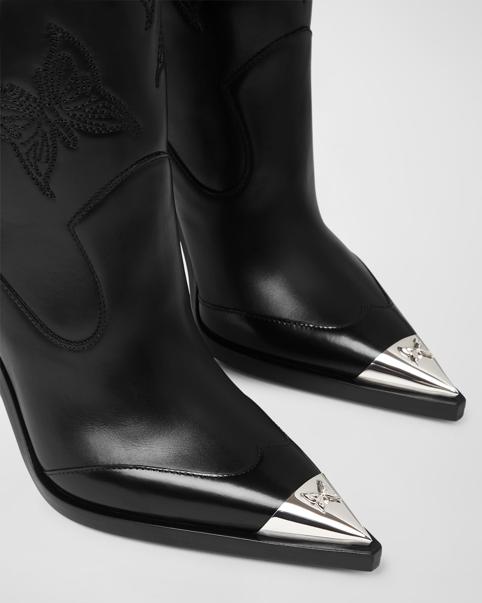 Versace Butterfly Leather Tall Western Boots | Neiman Marcus