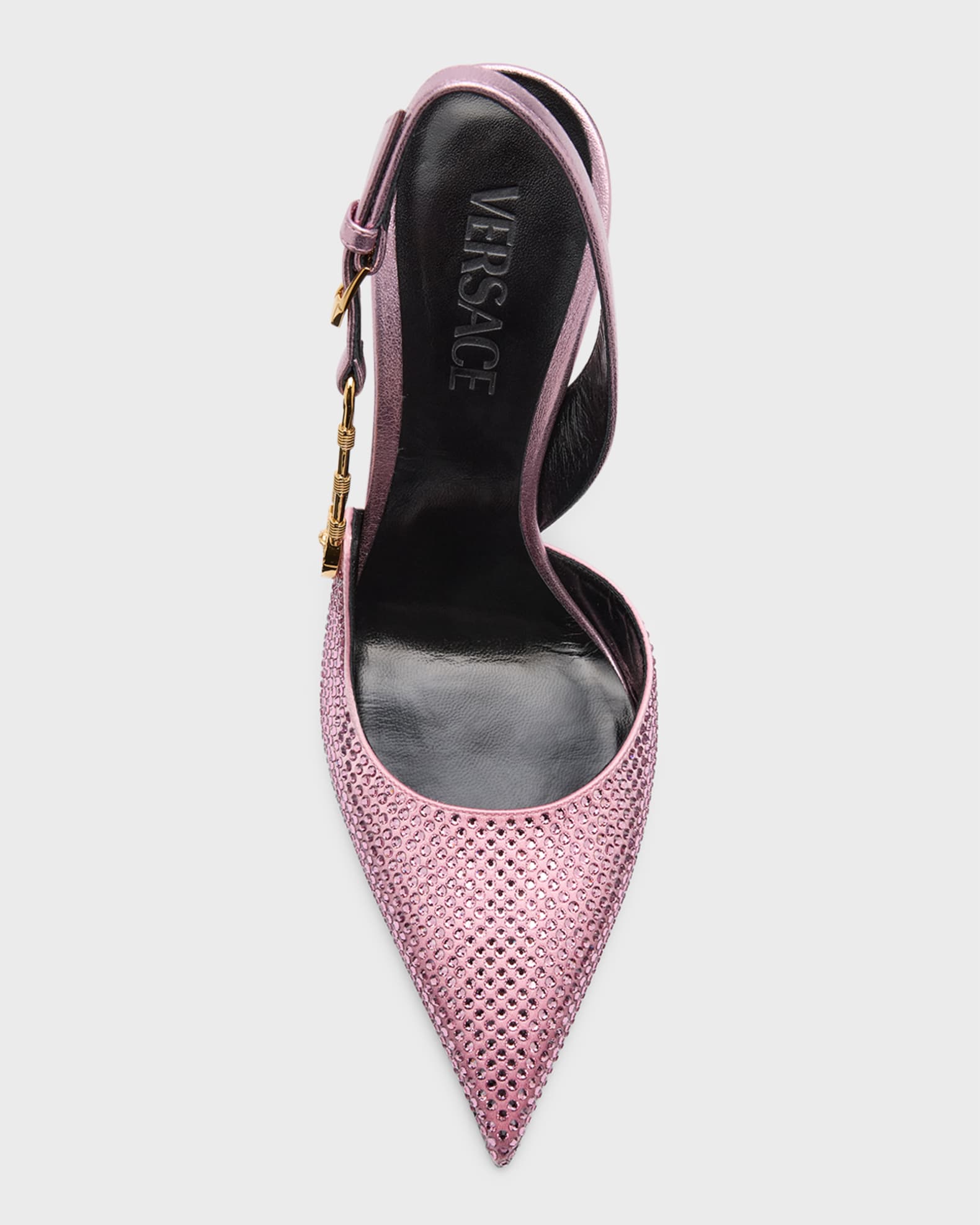 Versace Safety Pin Embellished Slingback Pumps | Neiman Marcus