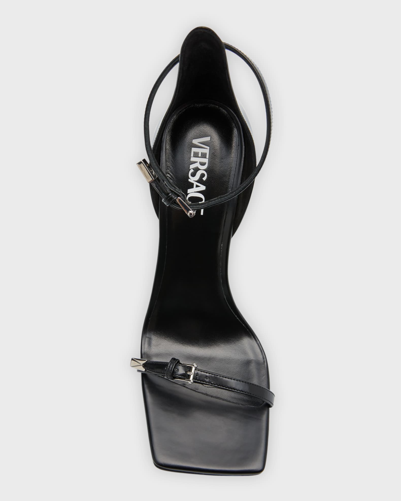 Versace Calfskin Ankle-Strap Stiletto Sandals | Neiman Marcus