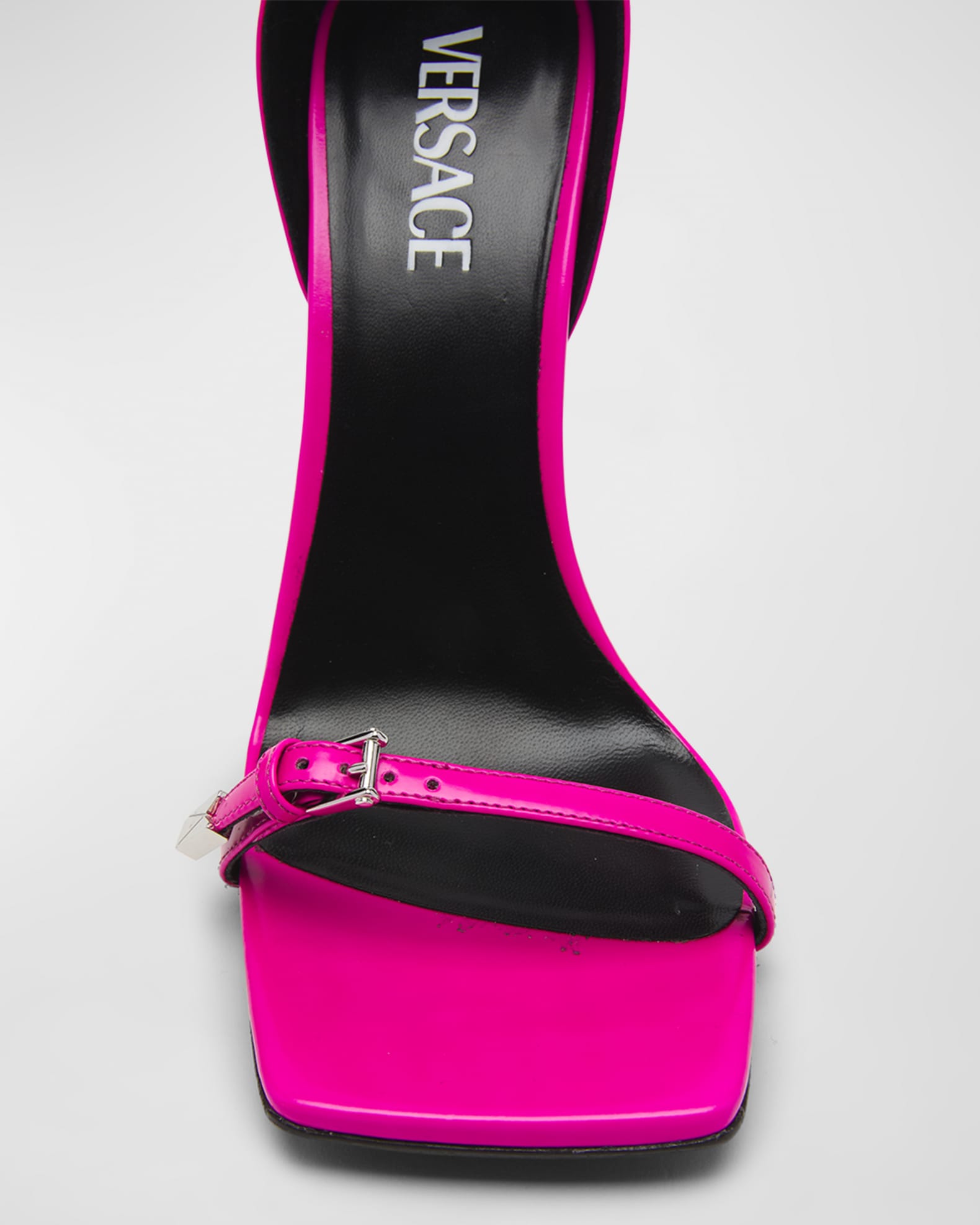 Versace Calfskin Ankle-Strap Stiletto Sandals | Neiman Marcus