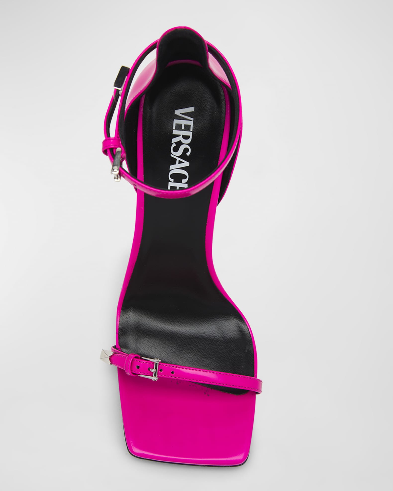 Versace Calfskin Ankle-Strap Stiletto Sandals | Neiman Marcus