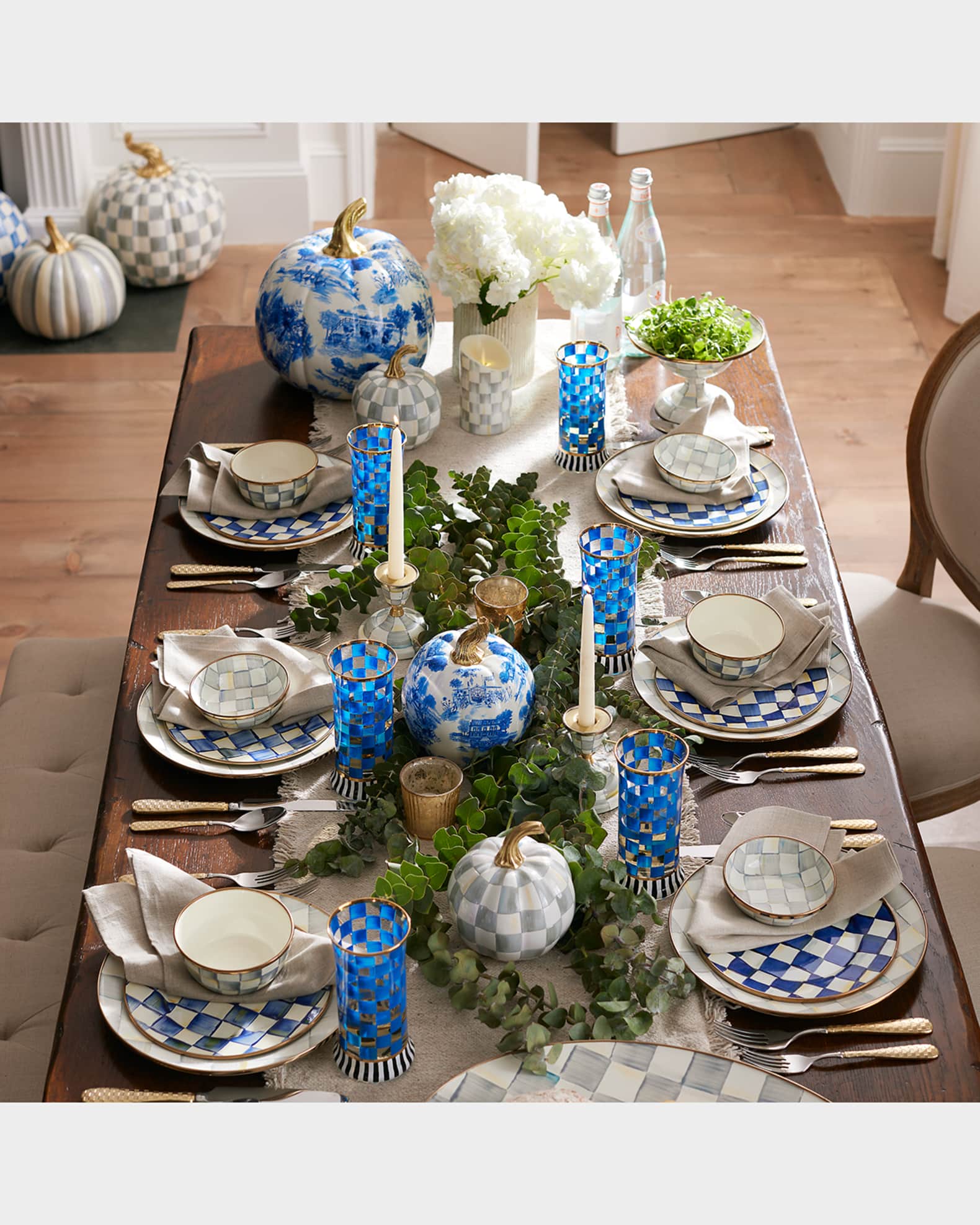 Sterling Check & Stripe Pumpkin Collection | Neiman Marcus