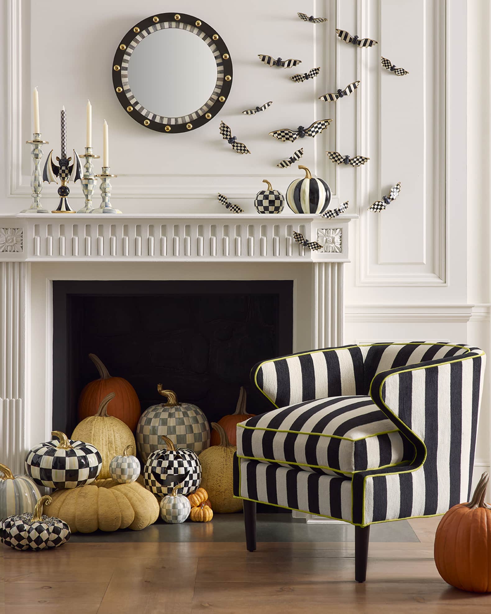 Sterling Check & Stripe Pumpkin Collection | Neiman Marcus