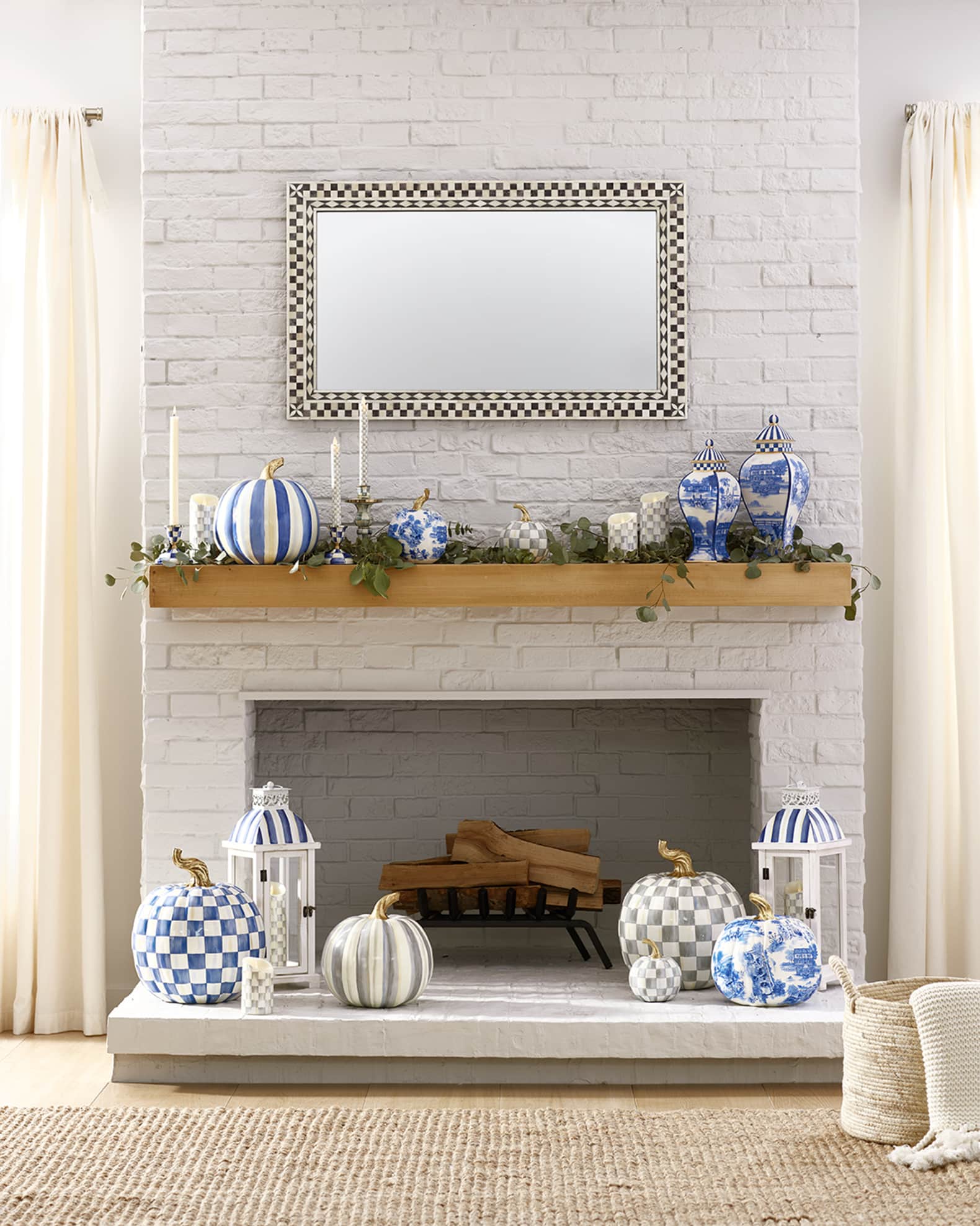 Sterling Check & Stripe Pumpkin Collection | Neiman Marcus