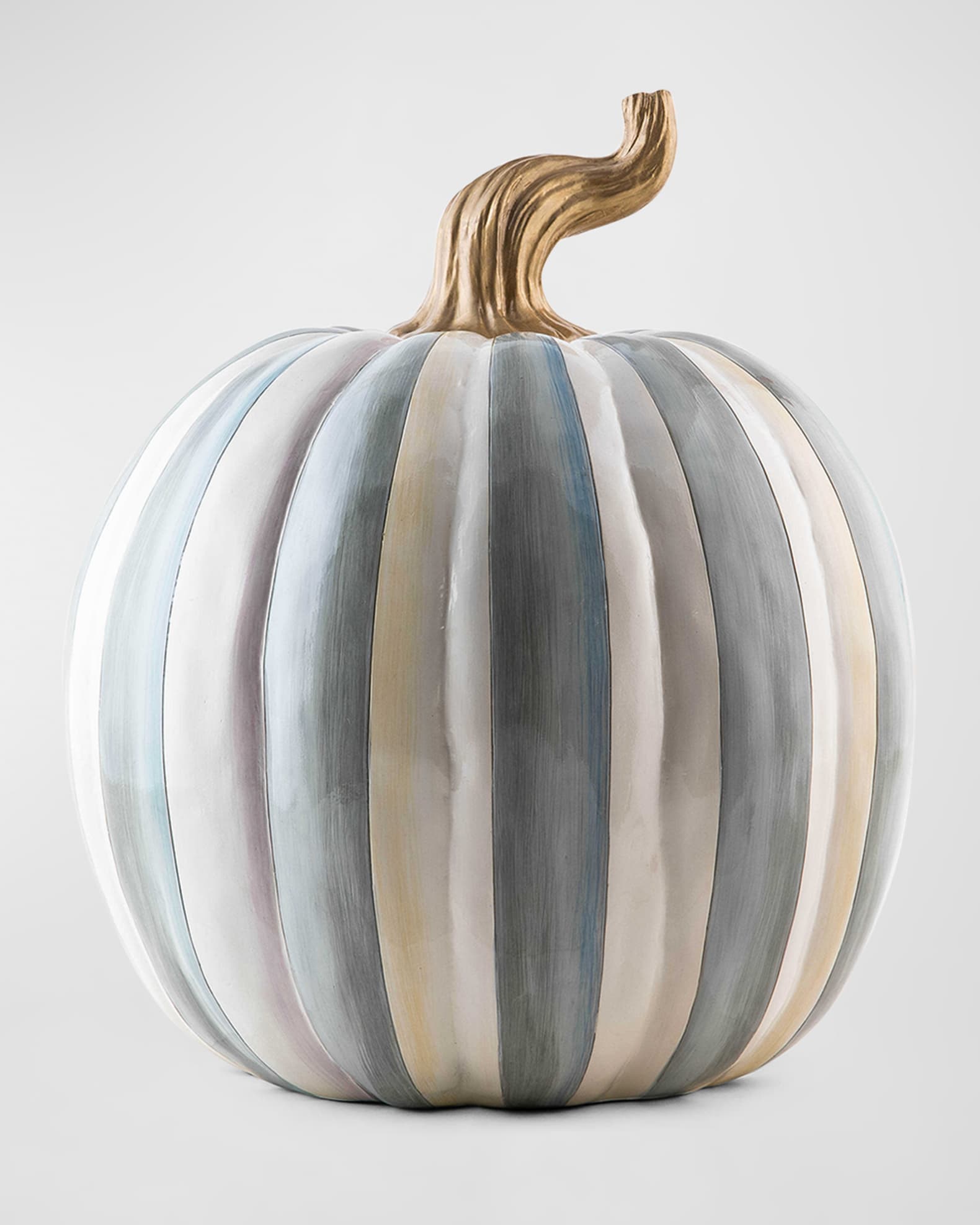 MacKenzie-Childs Sterling Stripe Halloween Pumpkin | Neiman Marcus